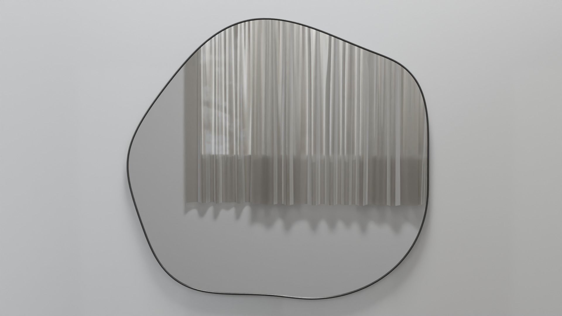 A modern metallic Mirror in irregular shape free 3D model 3D printable ...