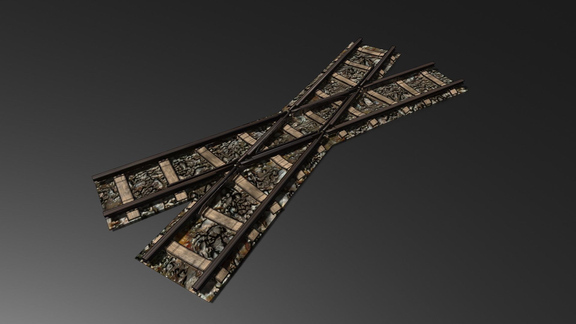 3D model Tileable Railway Tracks and Props Pack VR / AR / low-poly ...