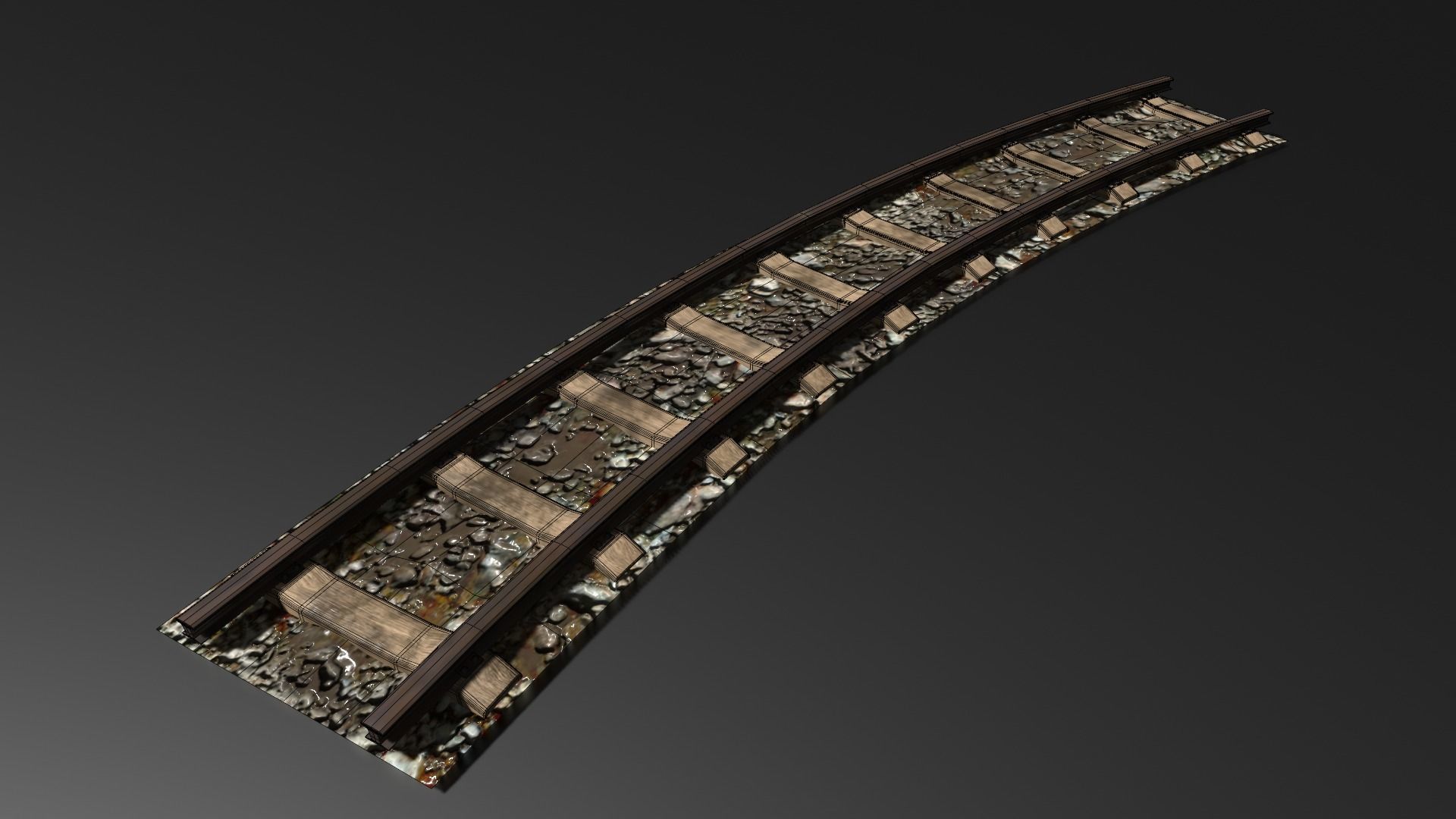 3D model Tileable Railway Tracks and Props Pack VR / AR / low-poly ...