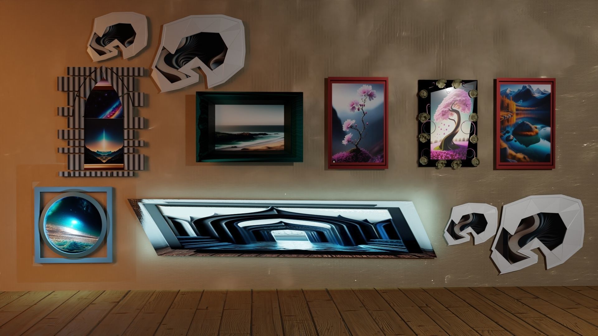 EXCELLENT WALL FRAMES free 3D model | CGTrader