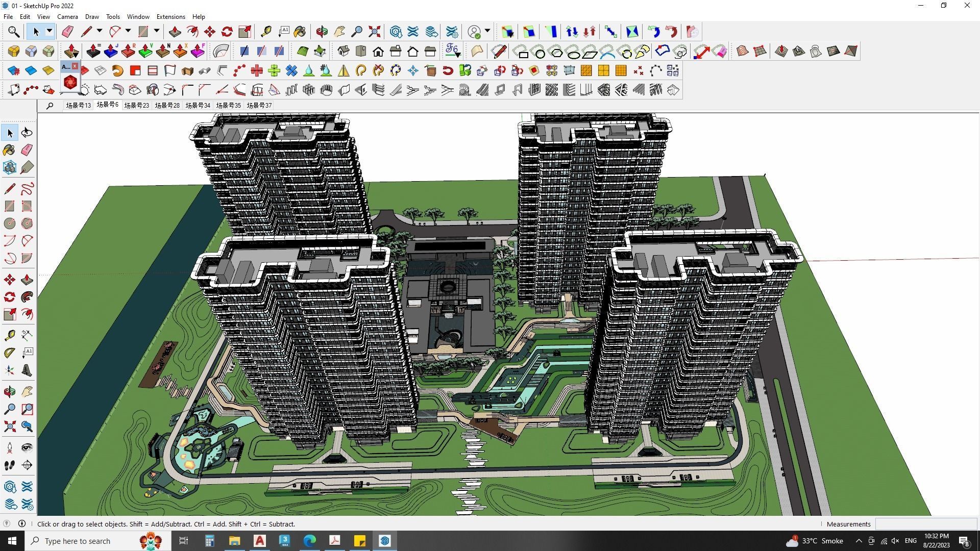 Interactive spaces in Apartments SketchUp model Master plan 3D model ...