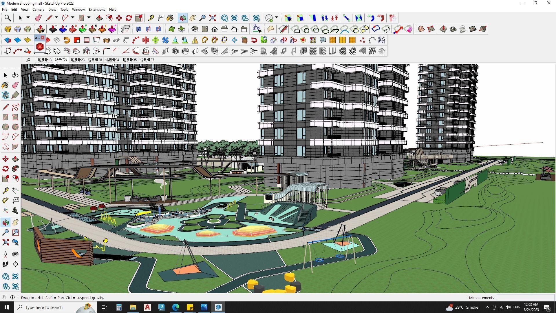 Interactive spaces in Apartments SketchUp model Master plan 3D model ...