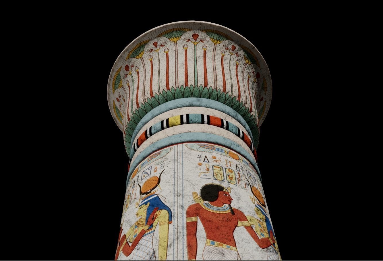 Ancient Egyptian Column free 3D model | CGTrader