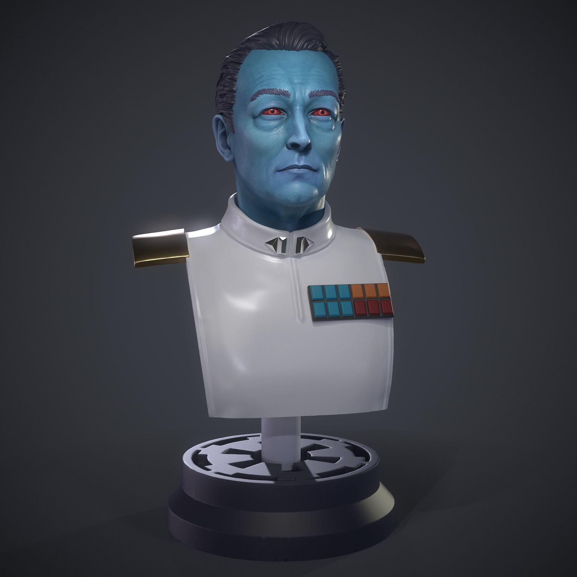 Grand Admiral Thrawn - Bust 3D model 3D printable | CGTrader