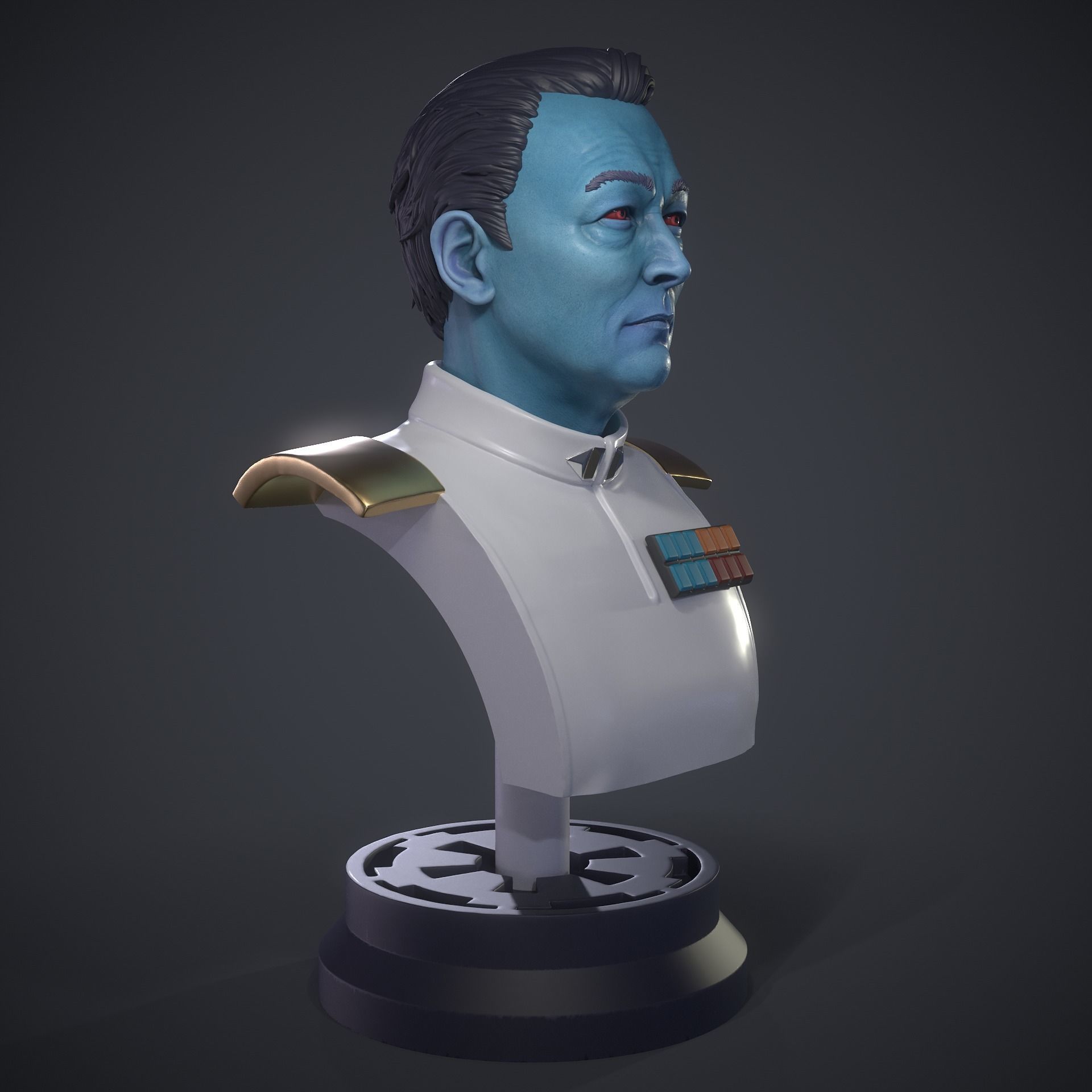 Grand Admiral Thrawn - Bust 3D model 3D printable | CGTrader
