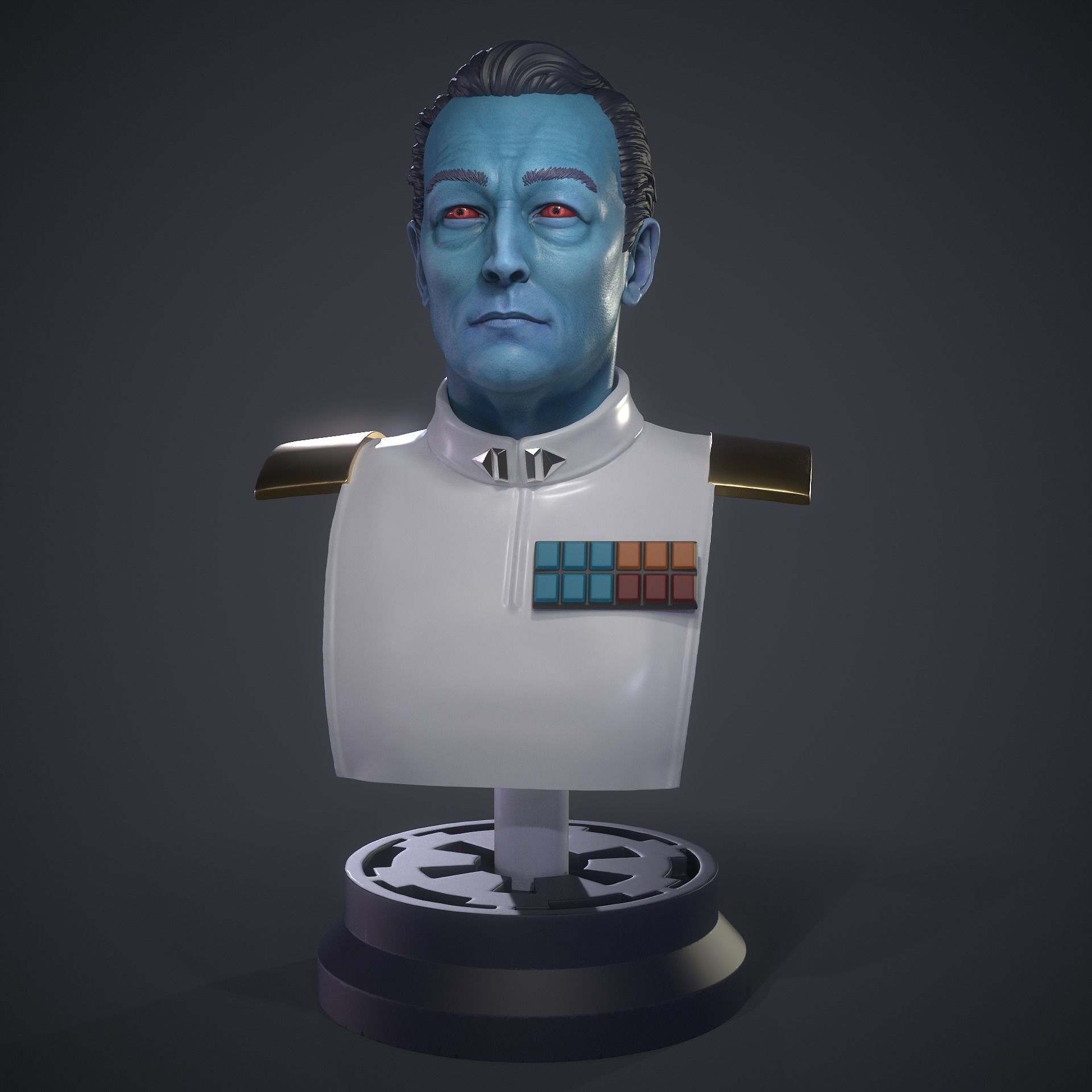Grand Admiral Thrawn - Bust 3D model 3D printable | CGTrader