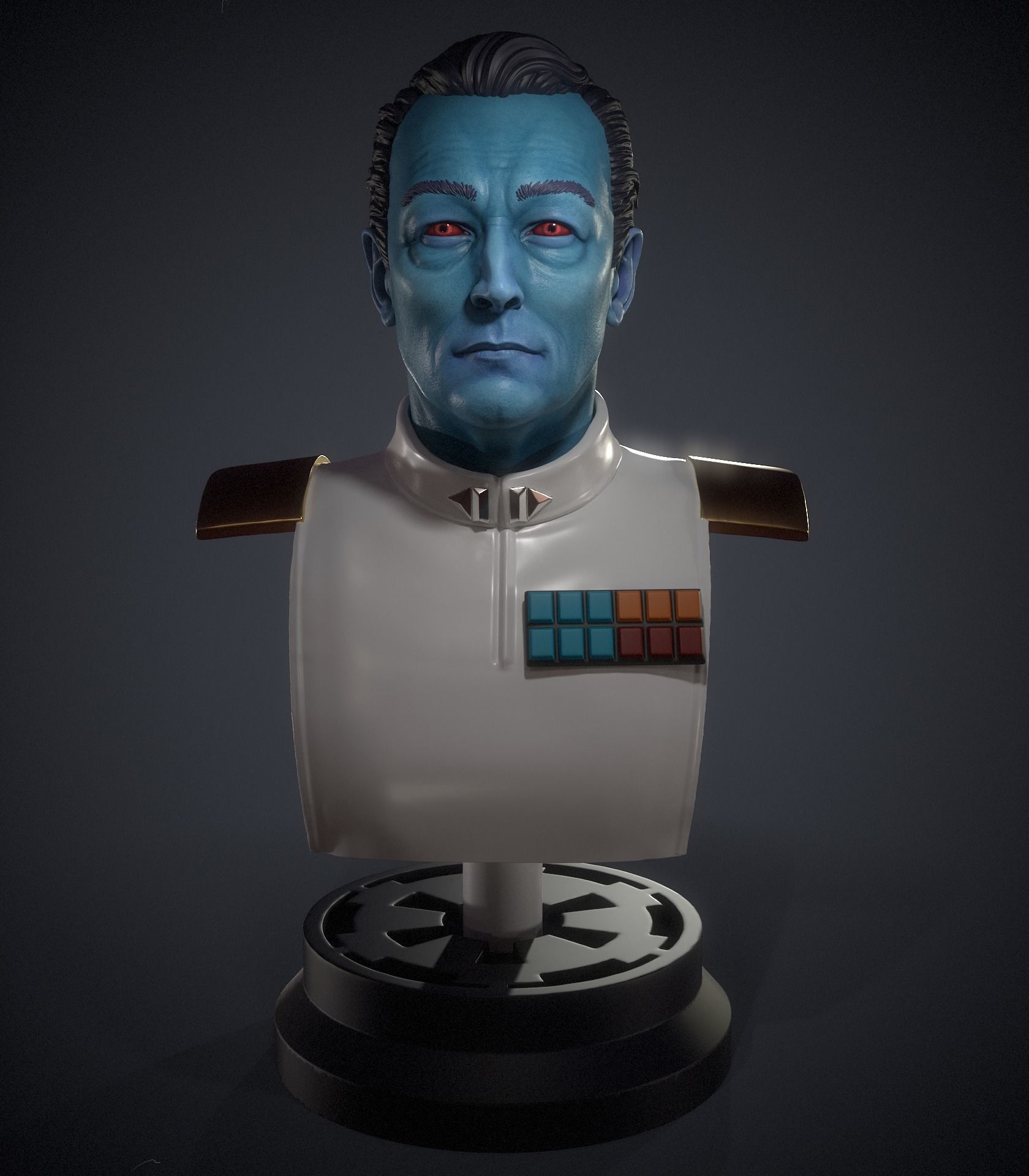 Grand Admiral Thrawn - Bust 3D model 3D printable | CGTrader