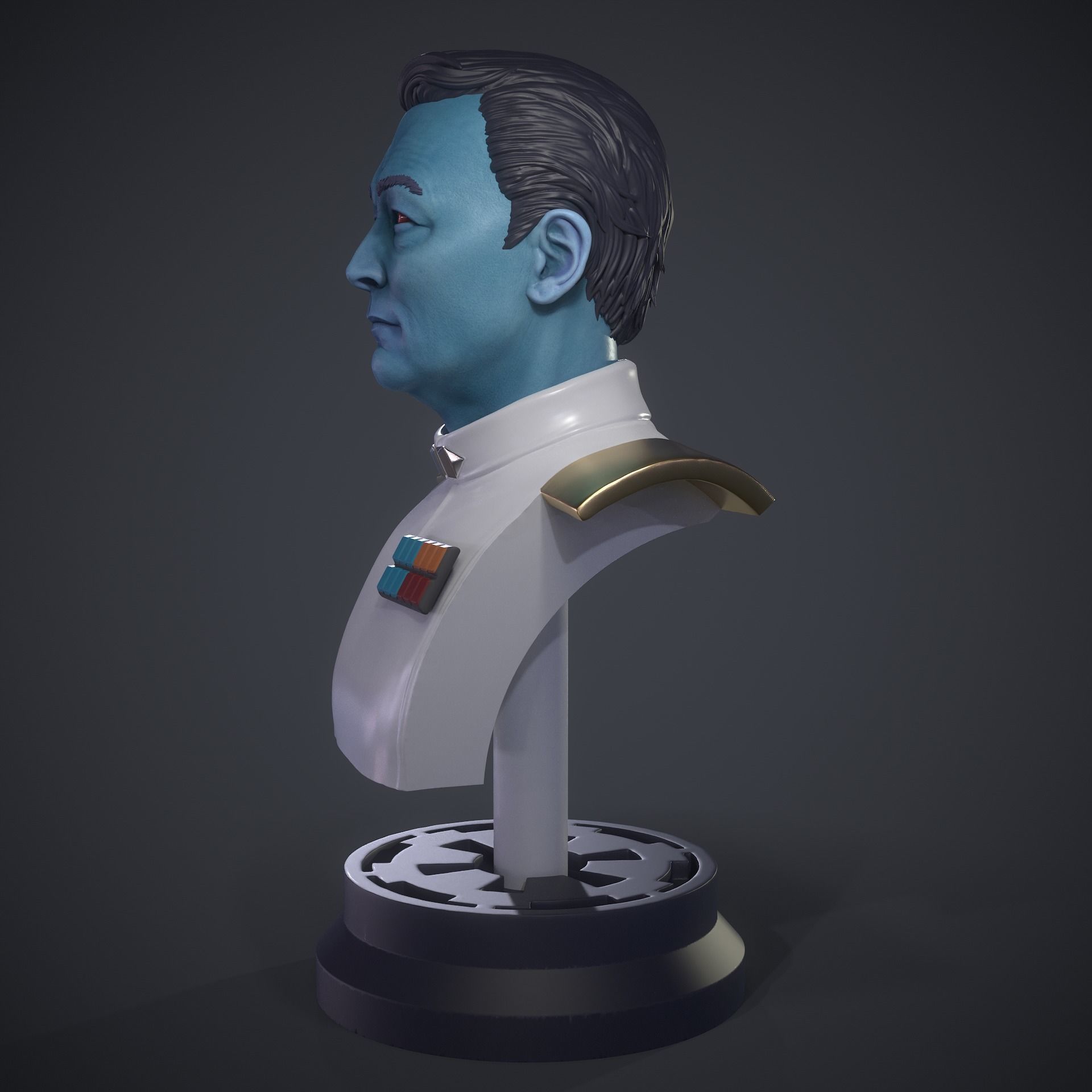 Grand Admiral Thrawn - Bust 3D model 3D printable | CGTrader