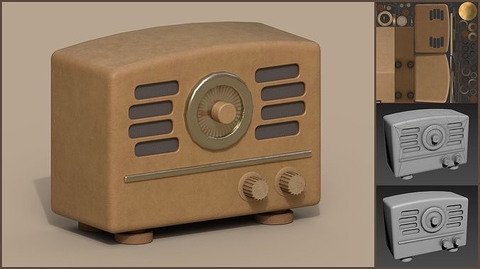 3D model Simple Stylized Retro Radio VR / AR / low-poly | CGTrader