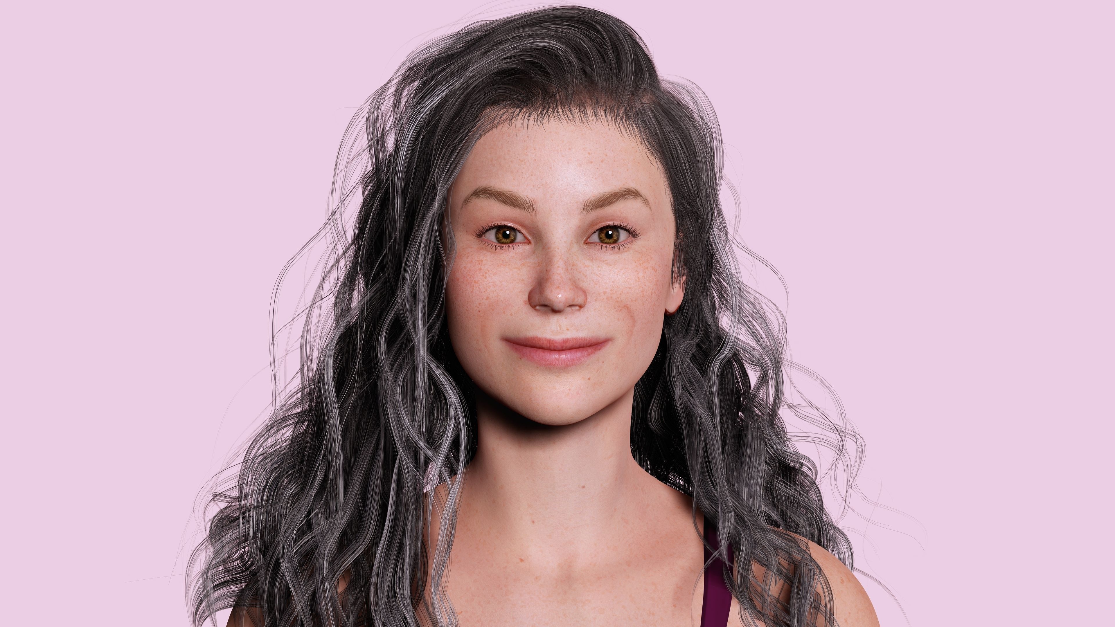 3D model Camilia Realistic Women free Base mesh VR / AR / low-poly ...