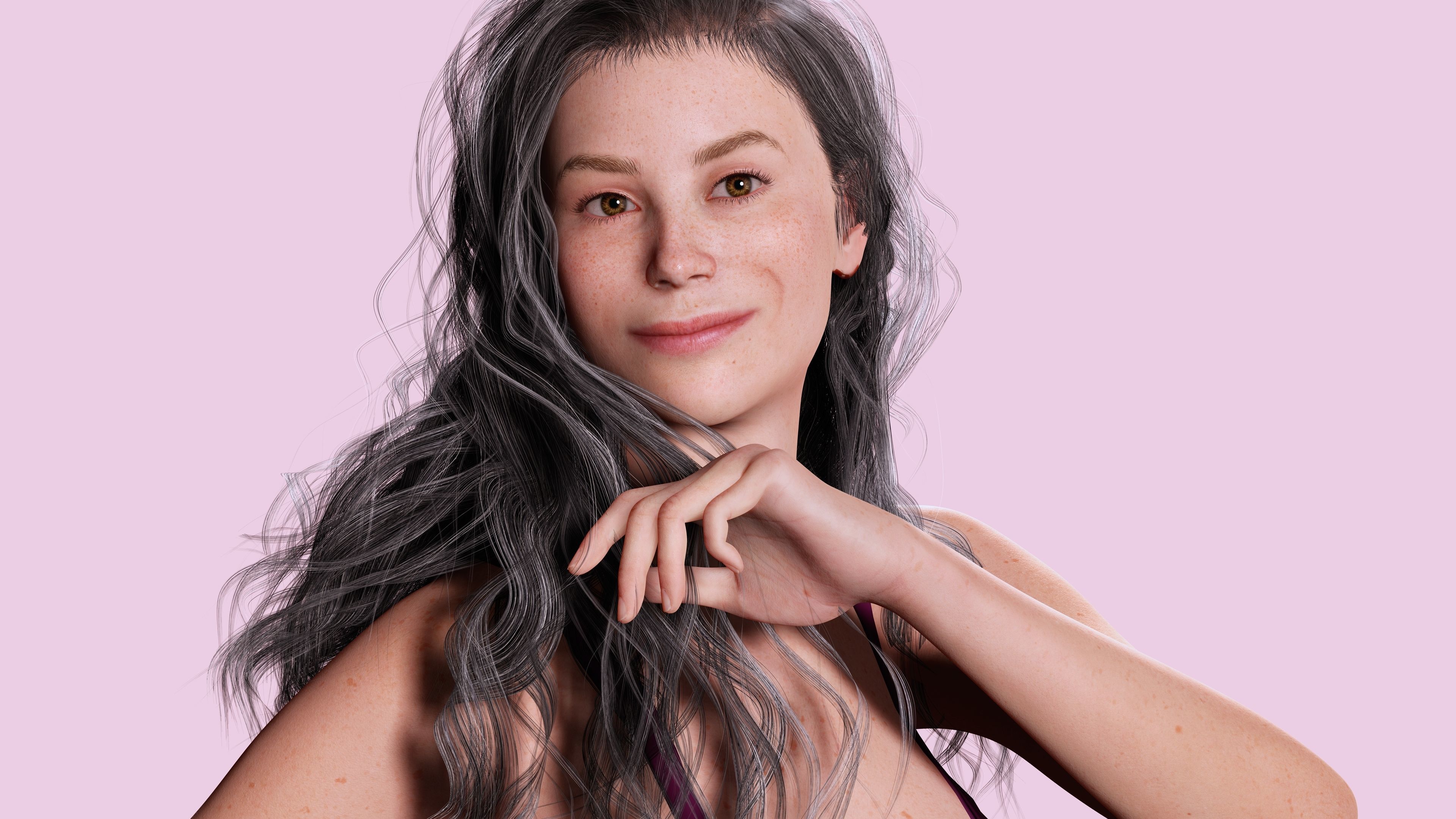 3D model Camilia Realistic Women free Base mesh VR / AR / low-poly ...