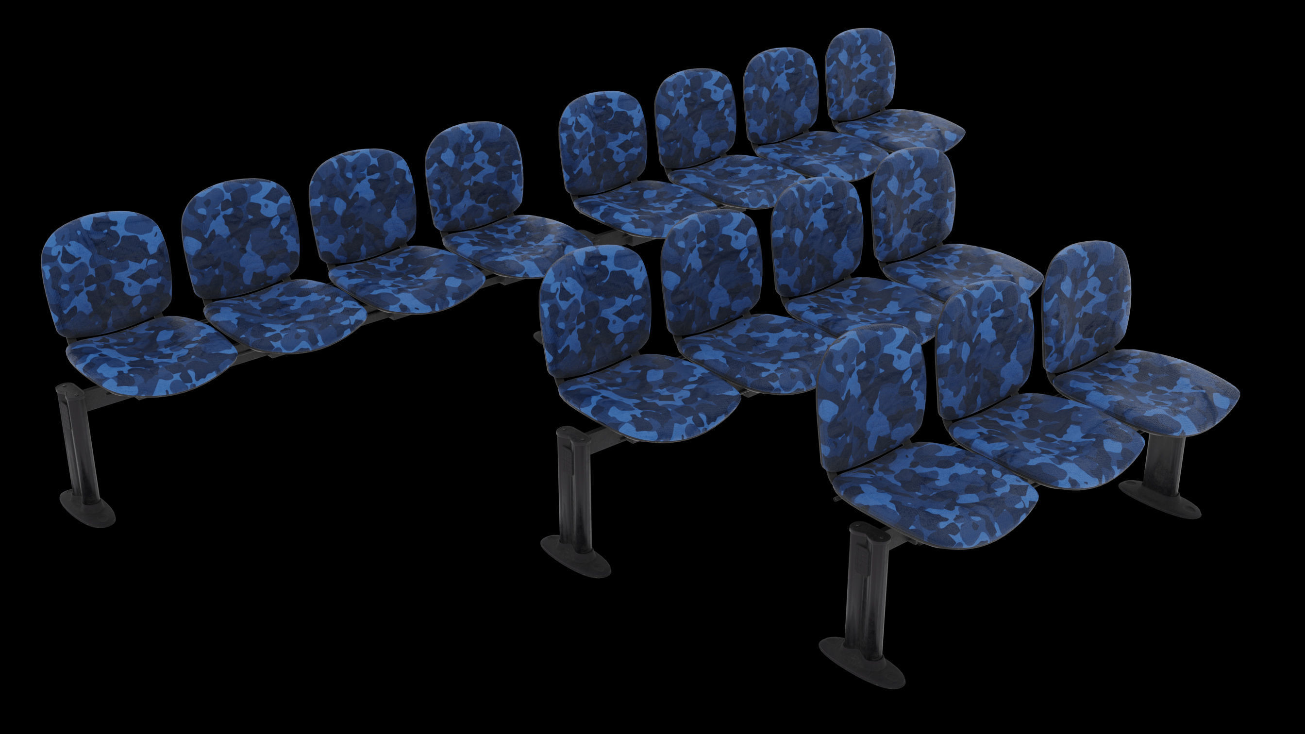 3D model Waiting Room Chairs Pack VR / AR / low-poly | CGTrader