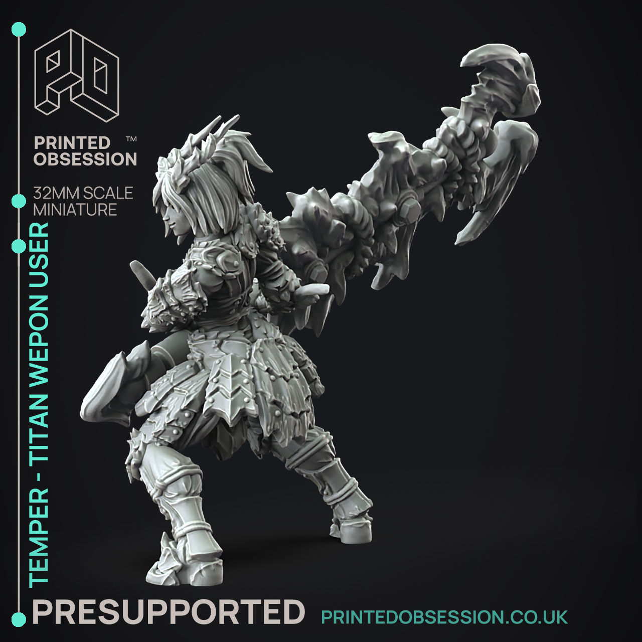 Temper Weapon Fighter - 3D Printable TTRPG - PRESUPPORTED - 32mm 3D ...