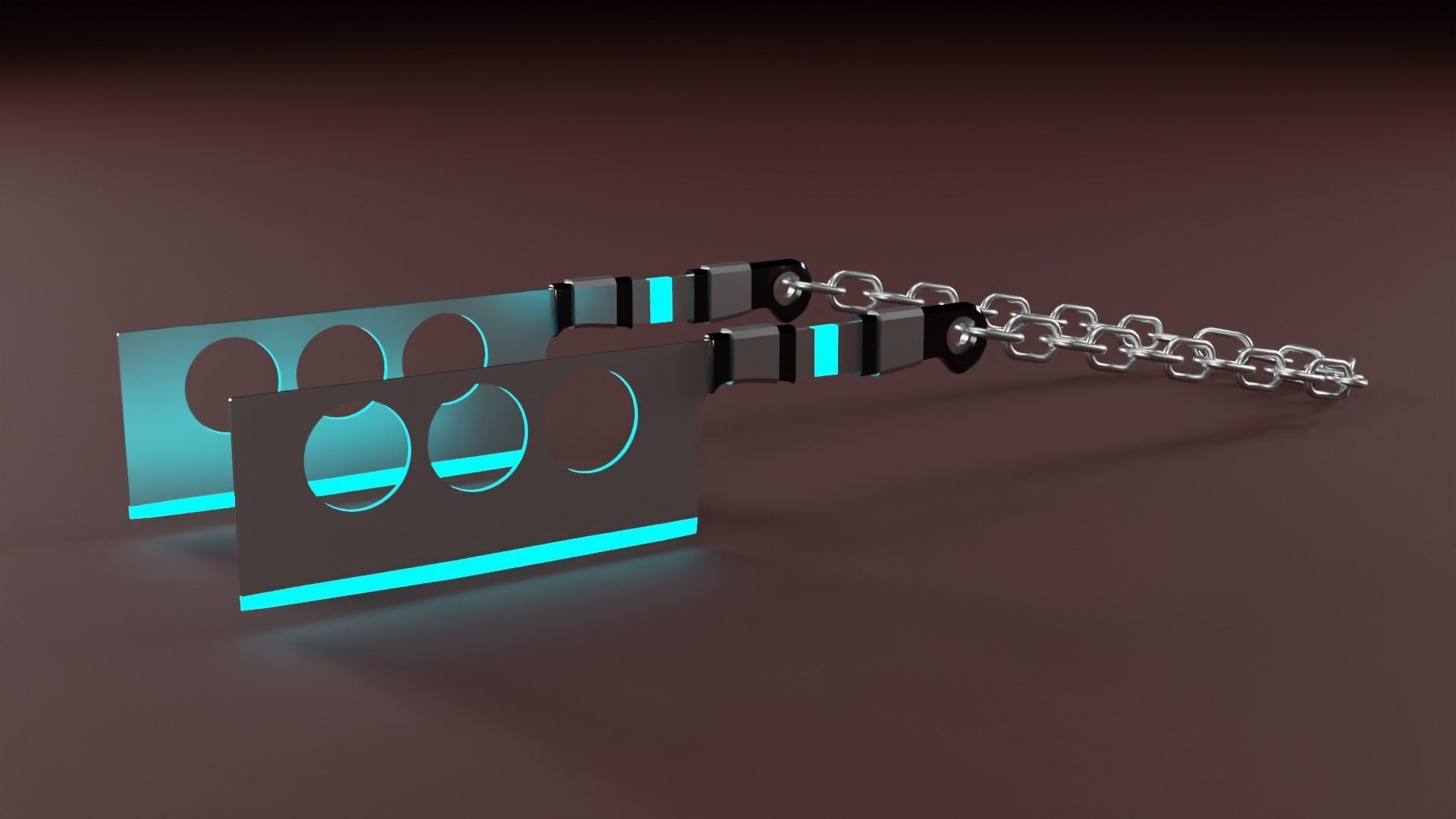 Cyberpunk cleavers on a chain 3D model 3D model | CGTrader