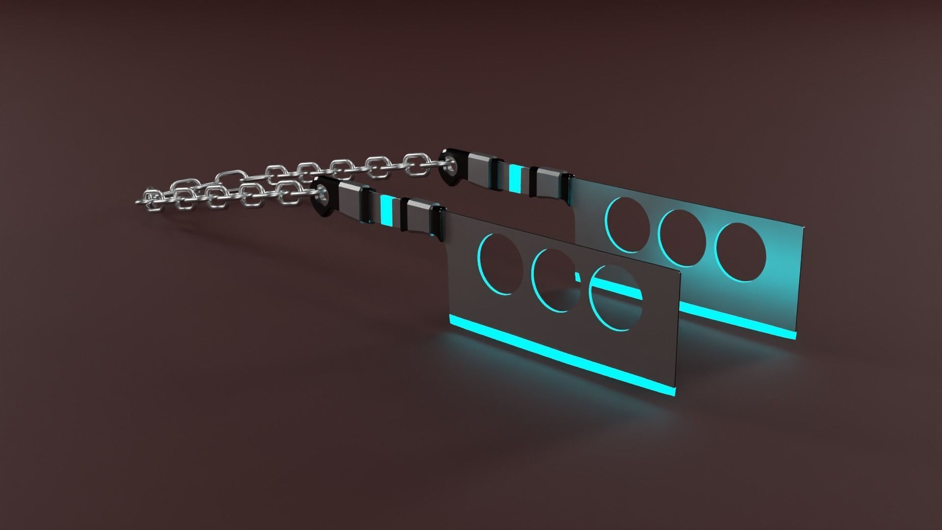Cyberpunk cleavers on a chain 3D model 3D model | CGTrader