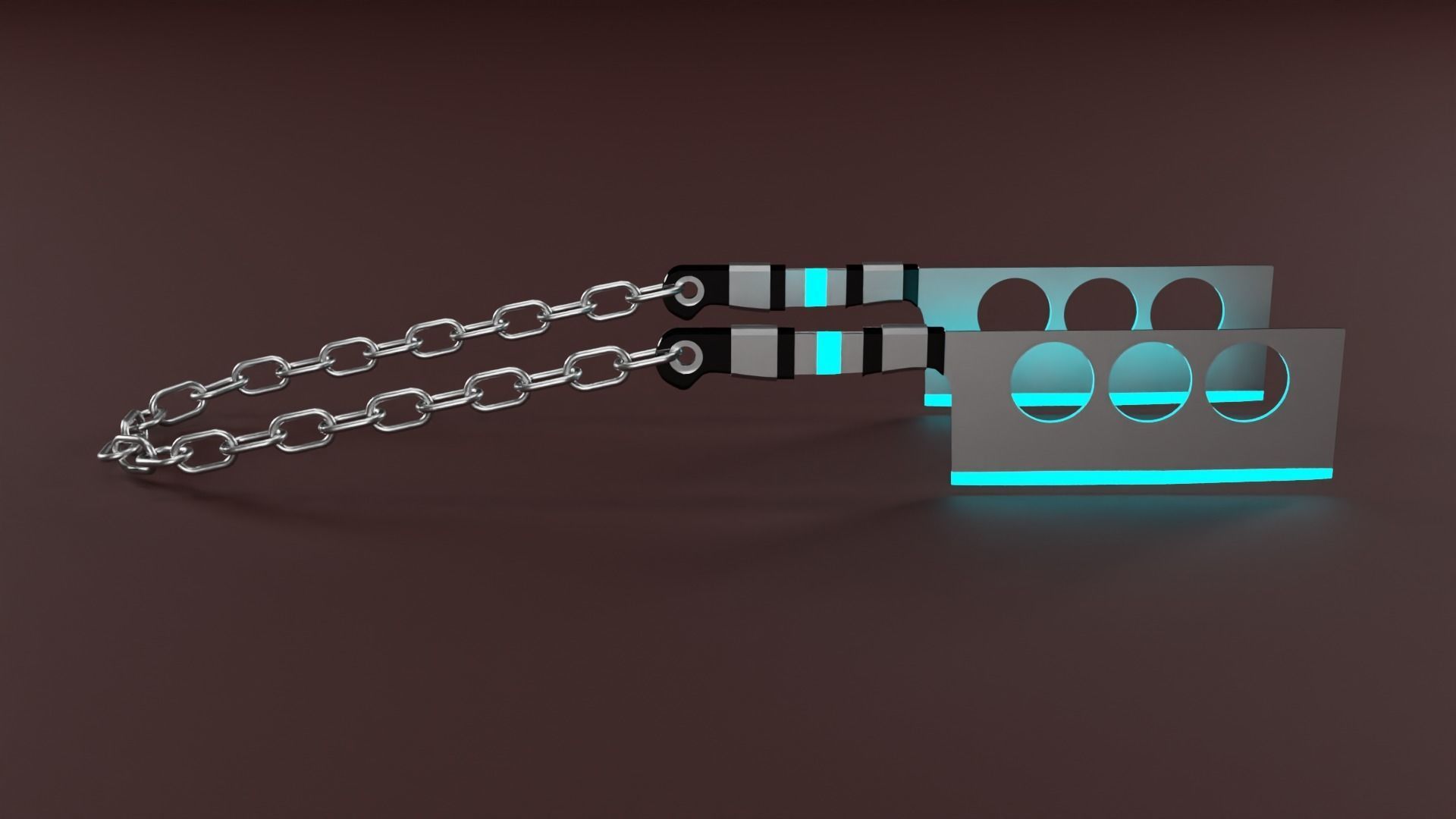 Cyberpunk cleavers on a chain 3D model 3D model | CGTrader