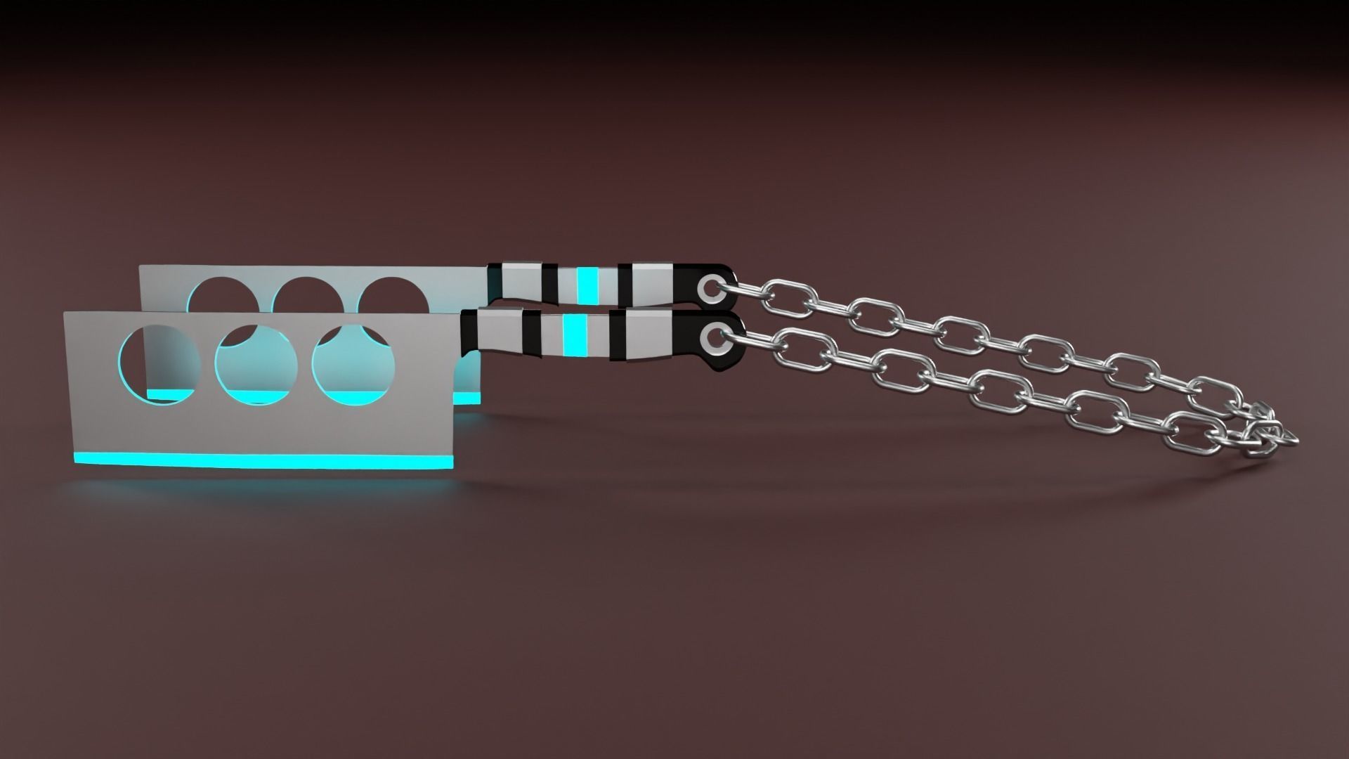 Cyberpunk cleavers on a chain 3D model 3D model | CGTrader