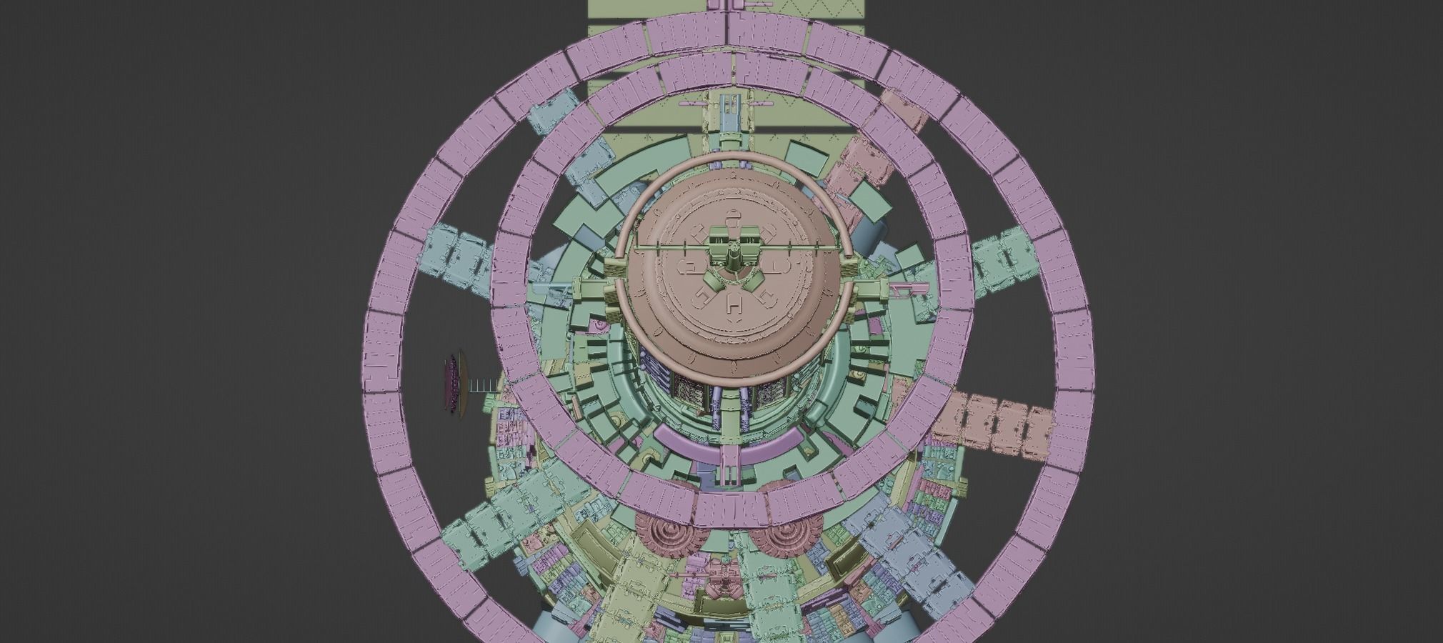 Massive Detailed Separated Spaceship 3D model | CGTrader