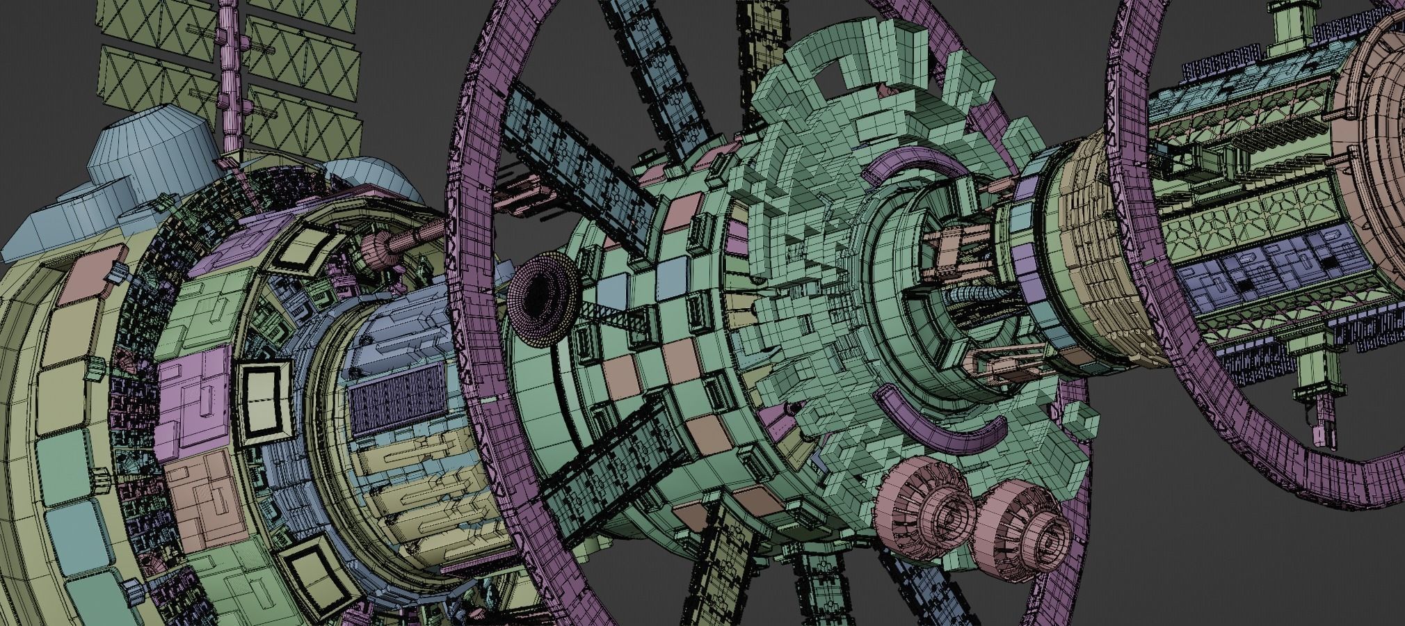 Massive Detailed Separated Spaceship 3D model | CGTrader