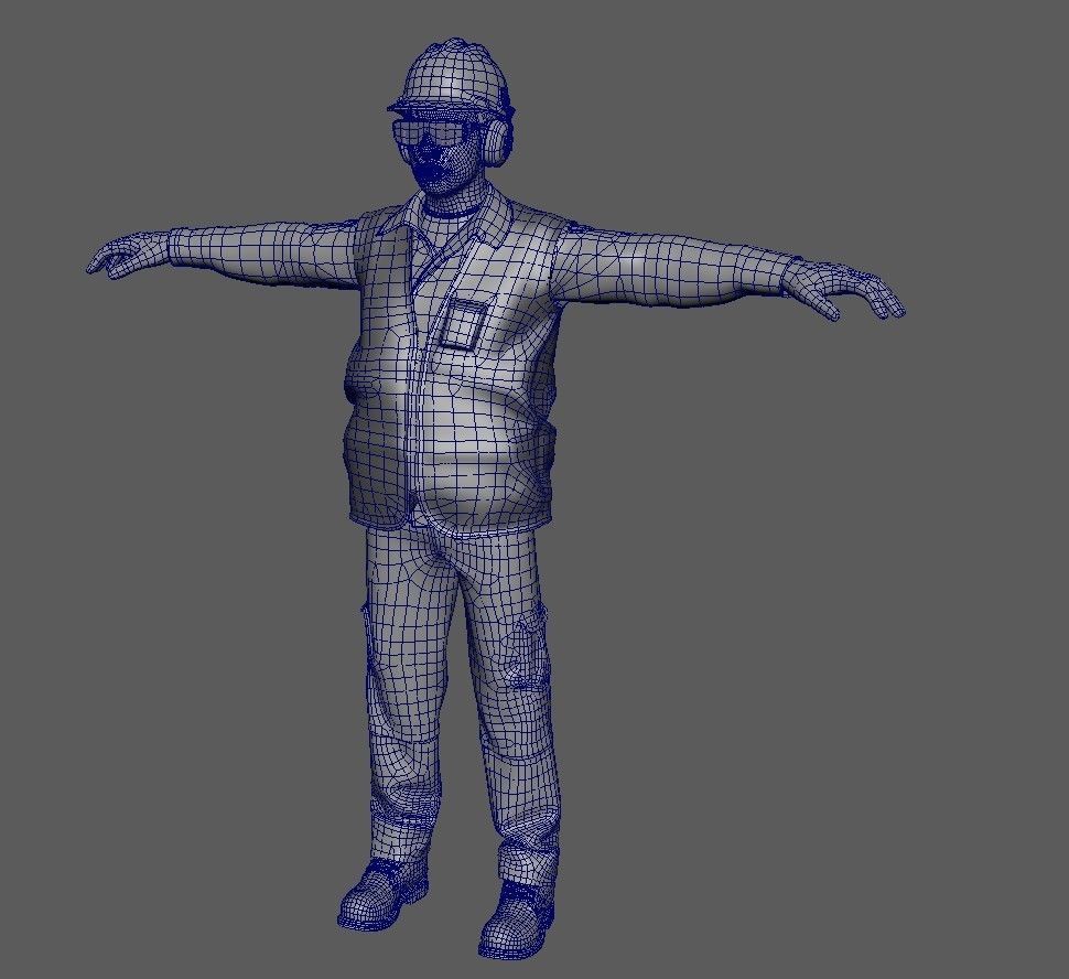 3D model Worker Character Rigged Animated VR / AR / low-poly | CGTrader