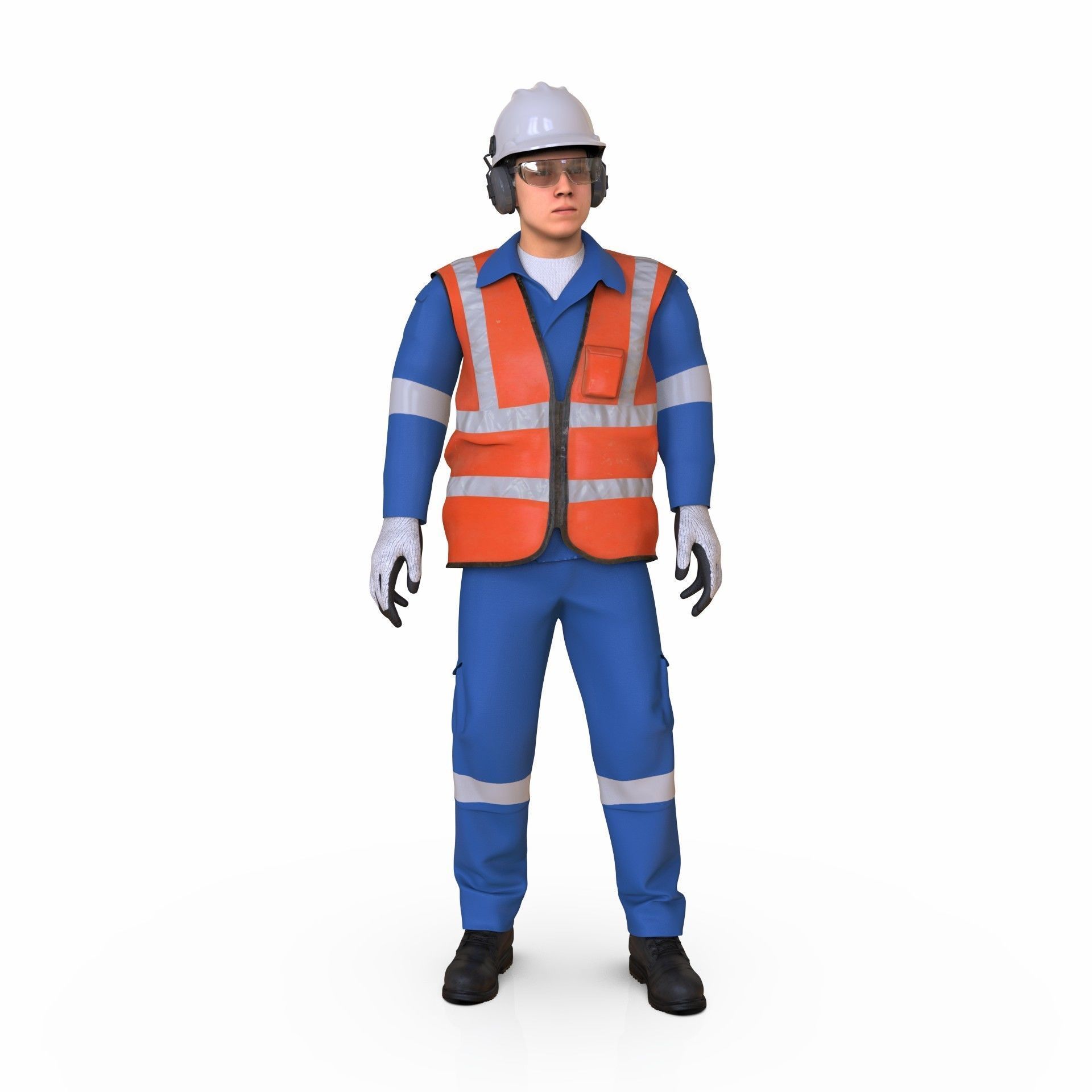 3D model Worker Character Rigged Animated VR / AR / low-poly | CGTrader