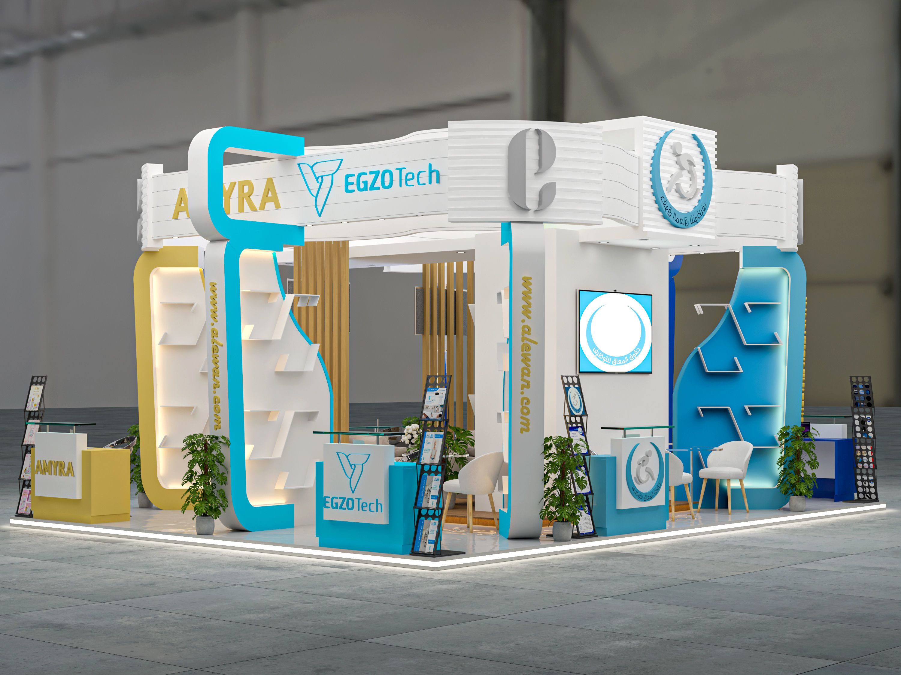 booth 8x6 open space 3D model | CGTrader