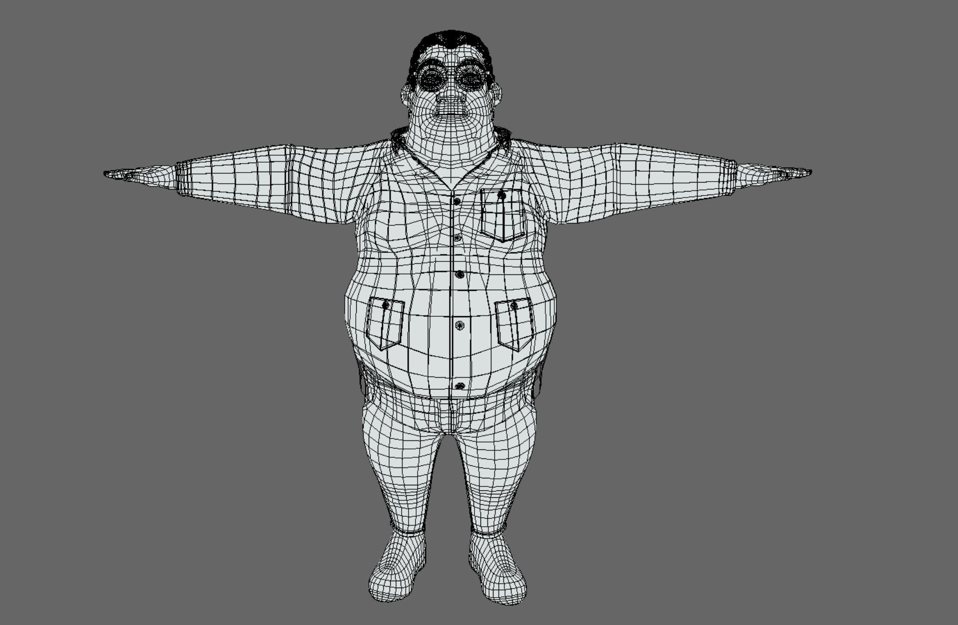 3D TOONY CHARACTER LOPOLY RIGGED FAT MAN MAYA model 3D model rigged ...