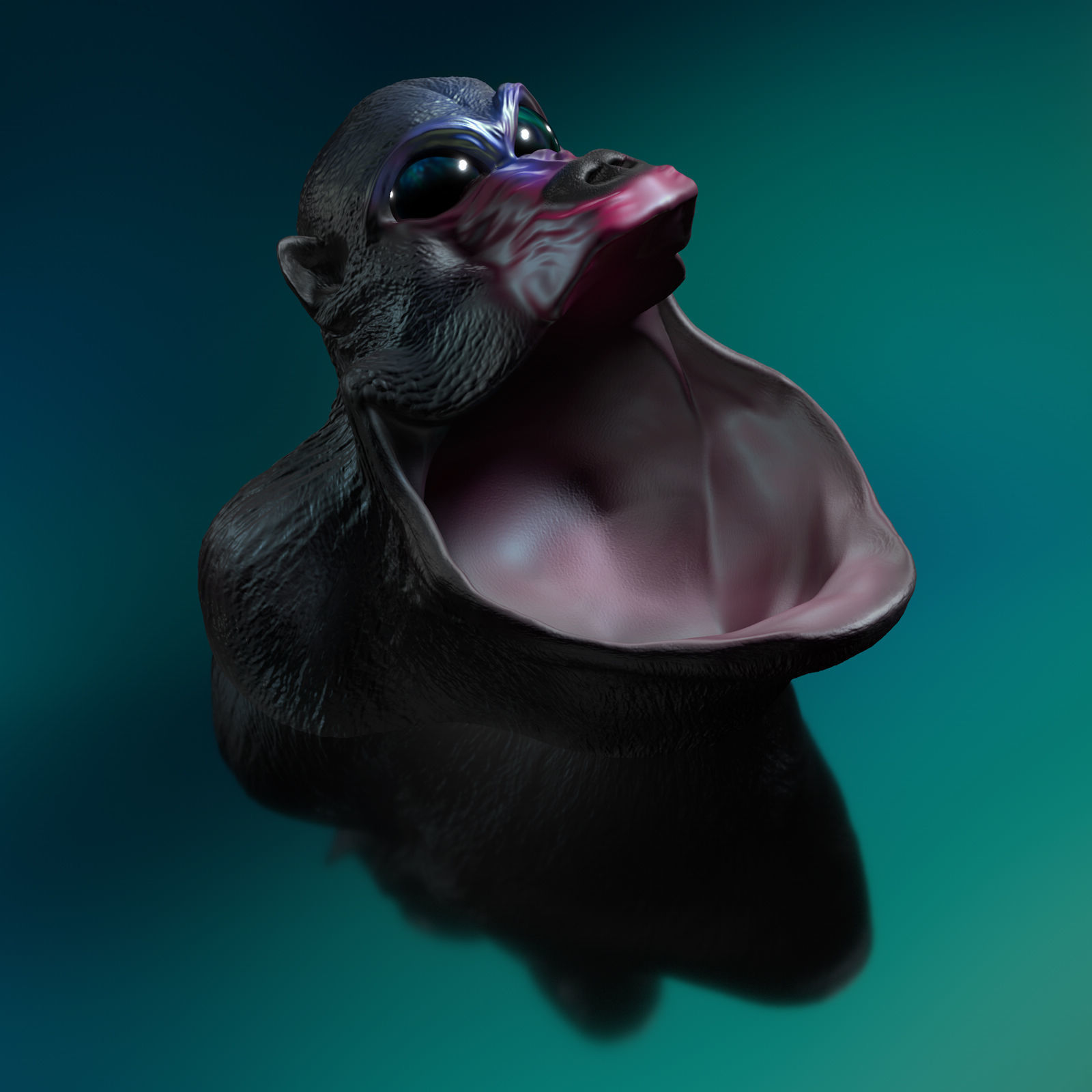 Monkey Fantasy Without Tongue STL 3D Print Model Thread Eater 3D model ...