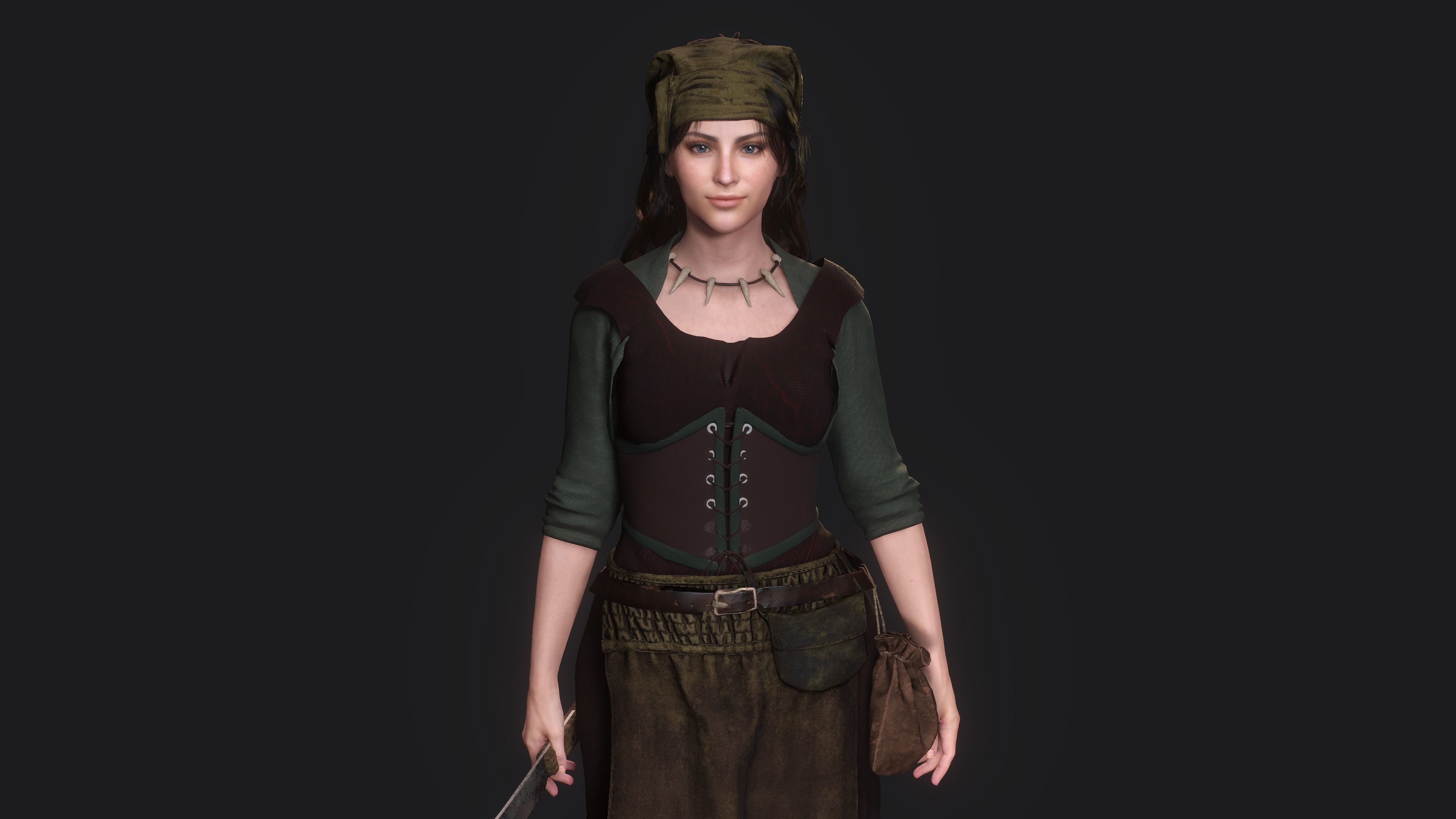 3D model AAA 3D MEDIEVAL CHARACTER - YOUNG MEAT BUTCHER GIRL VR / AR ...