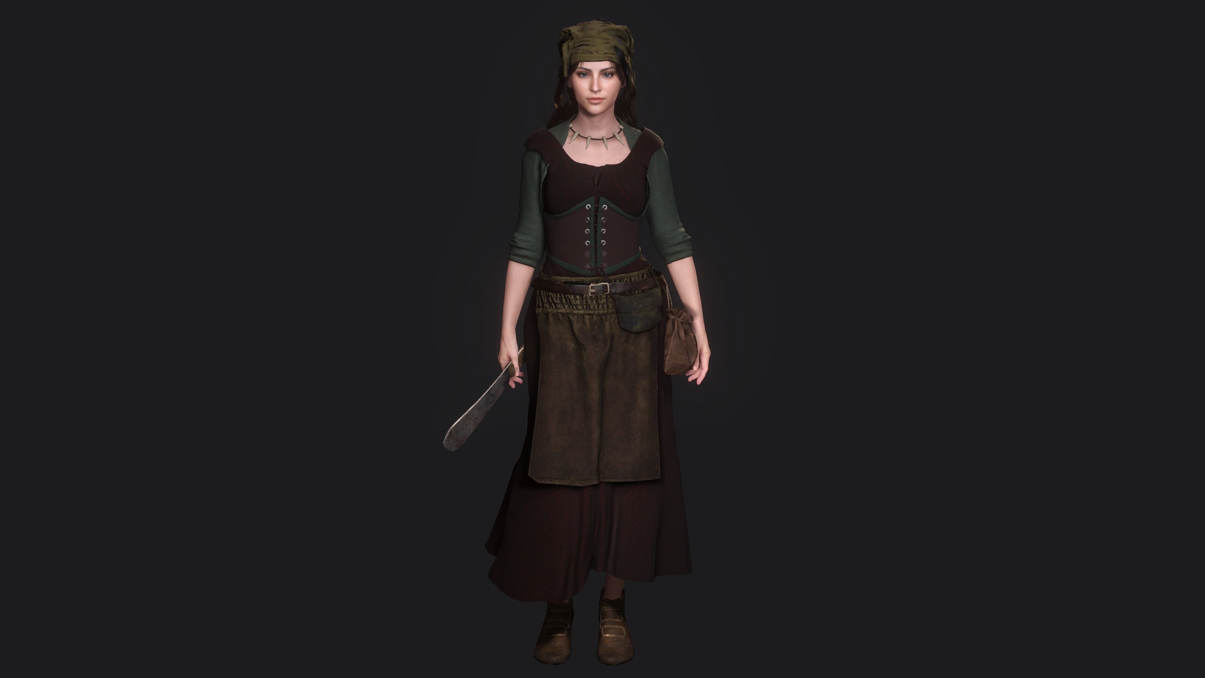 3D model AAA 3D MEDIEVAL CHARACTER - YOUNG MEAT BUTCHER GIRL VR / AR ...