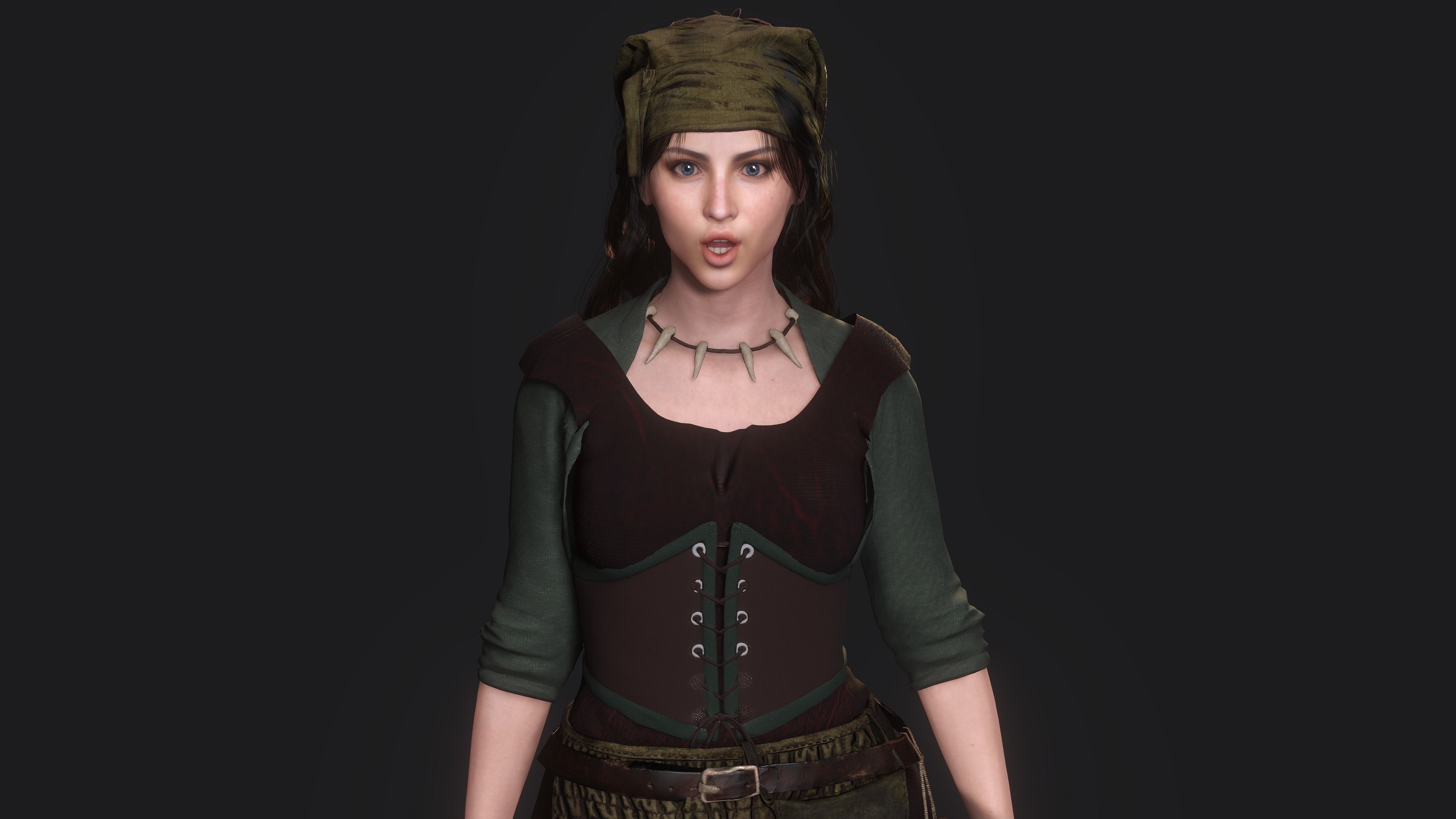 3D model AAA 3D MEDIEVAL CHARACTER - YOUNG MEAT BUTCHER GIRL VR / AR ...