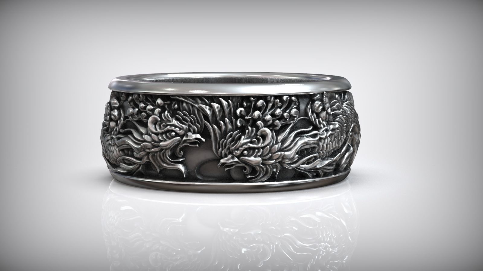 Basan Fire Bird Japanese Mythology Traditional Ornament Ring 3D model ...