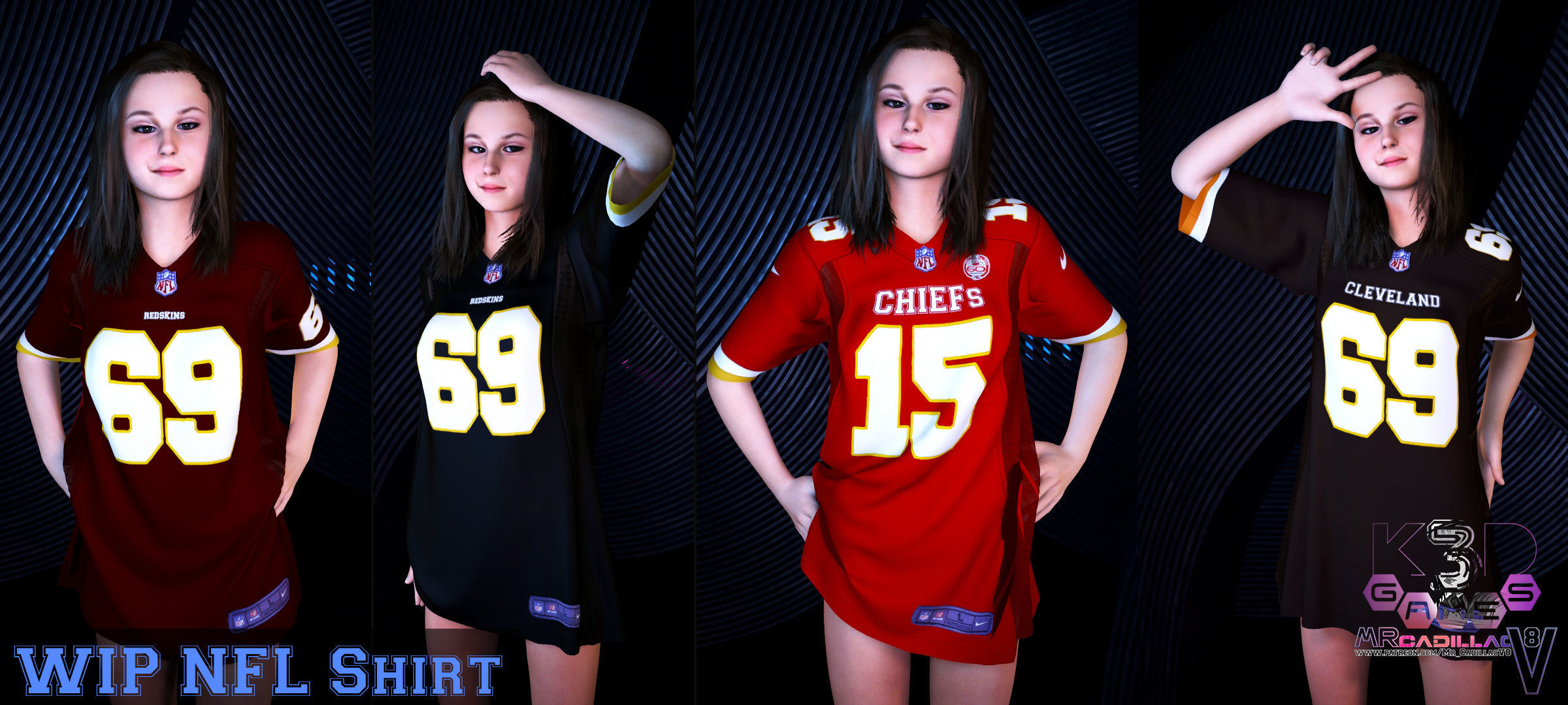 3D model NFL Jersey VR / AR / low-poly | CGTrader