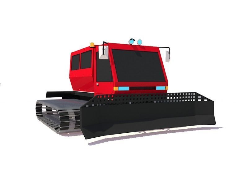 3D model Cartoon Low Poly Snowcat Track Vehicle VR / AR / low-poly ...