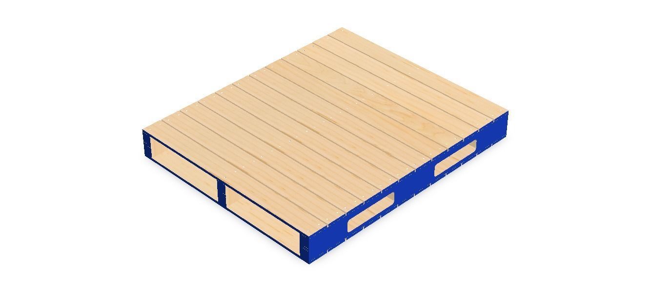 Wood Block Pallet 48 x 40 in 3D model | CGTrader