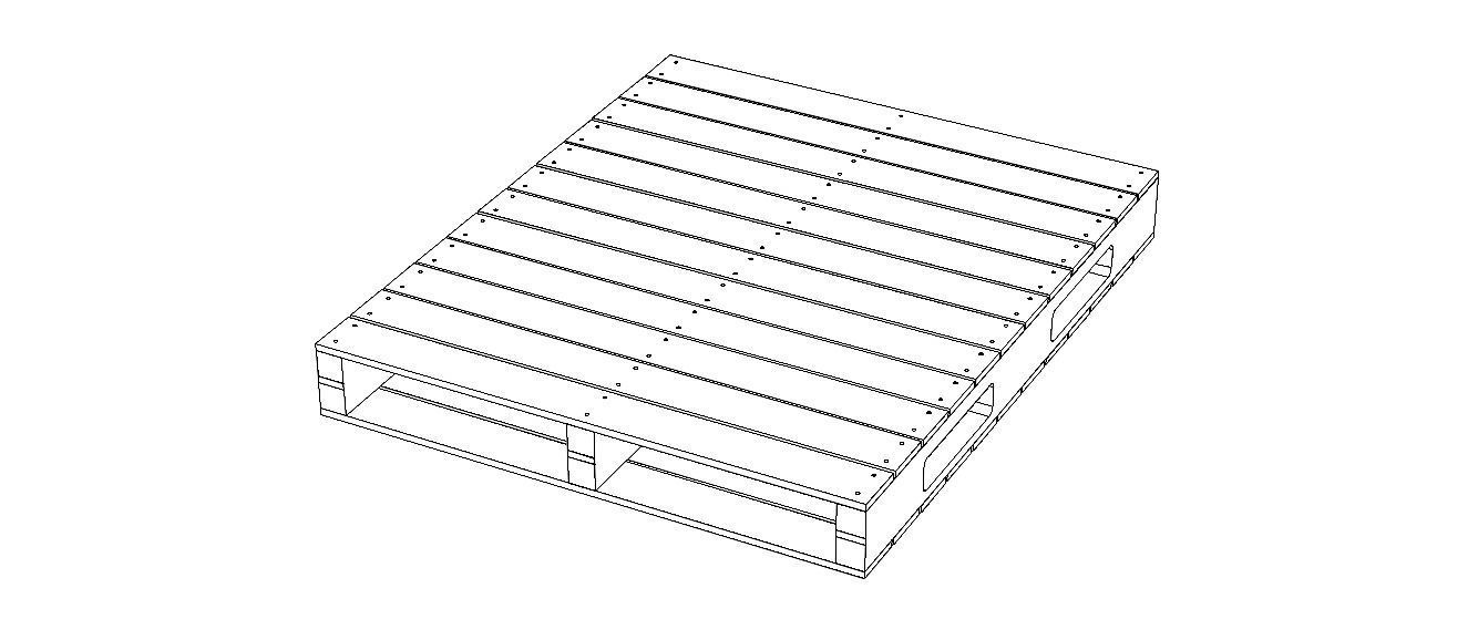 Wood Block Pallet 48 x 40 in 3D model | CGTrader