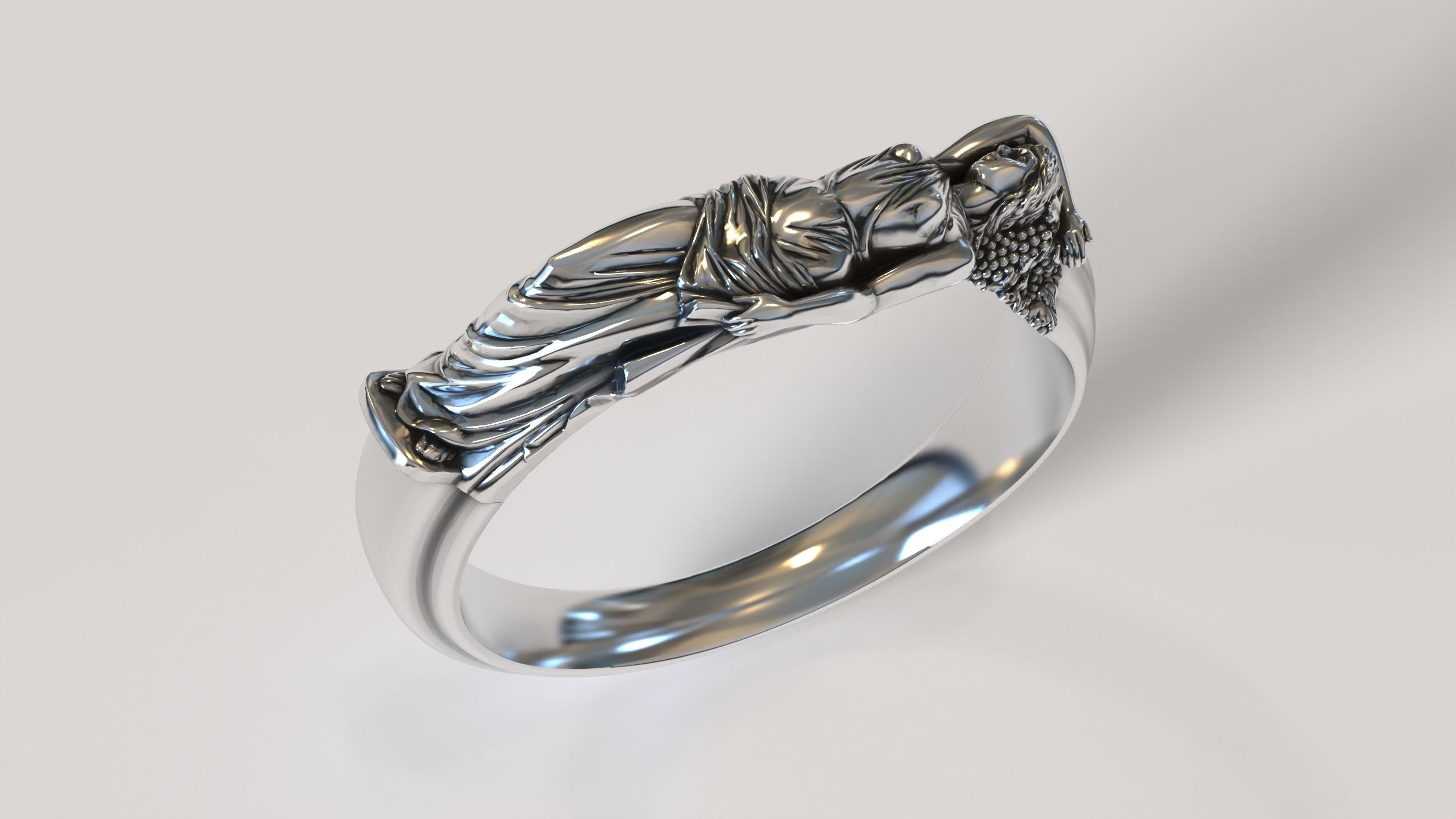 Woman on the ring Vines Ring faces woman 3D model 3D printable | CGTrader