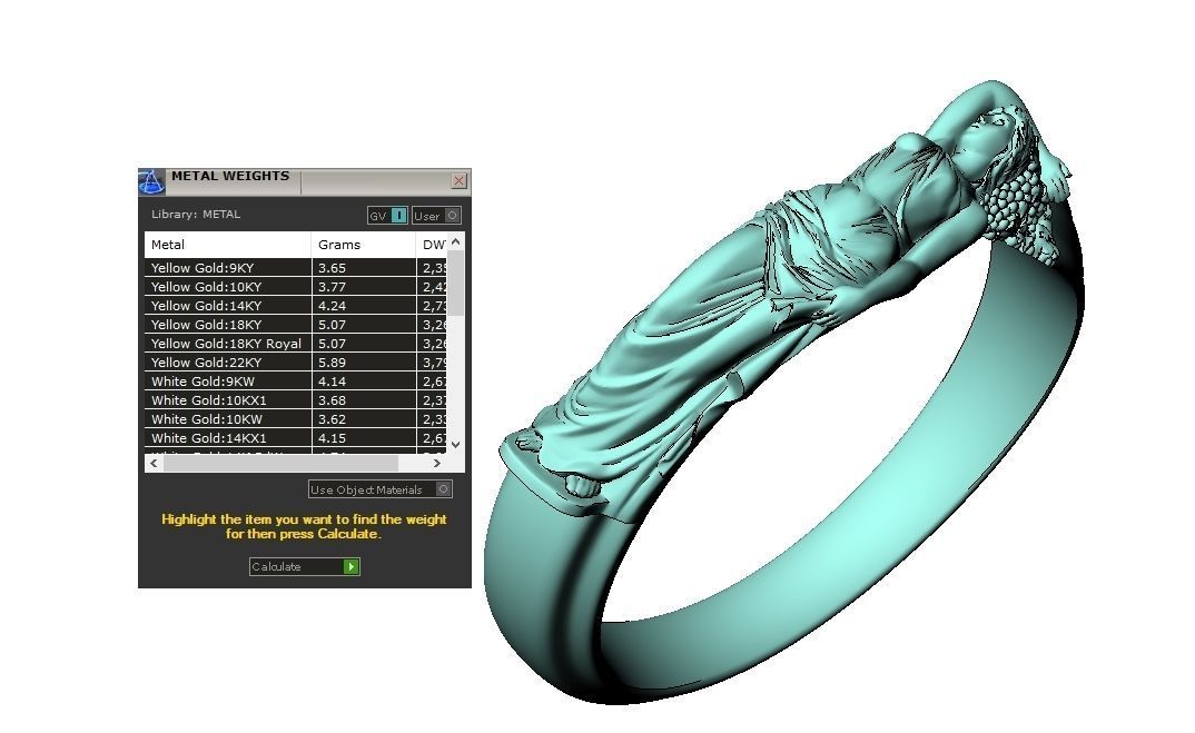 Woman on the ring Vines Ring faces woman 3D model 3D printable | CGTrader