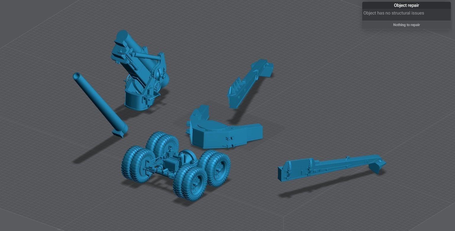 155mm Long Tom Deployed Scale model 3D model 3D printable | CGTrader