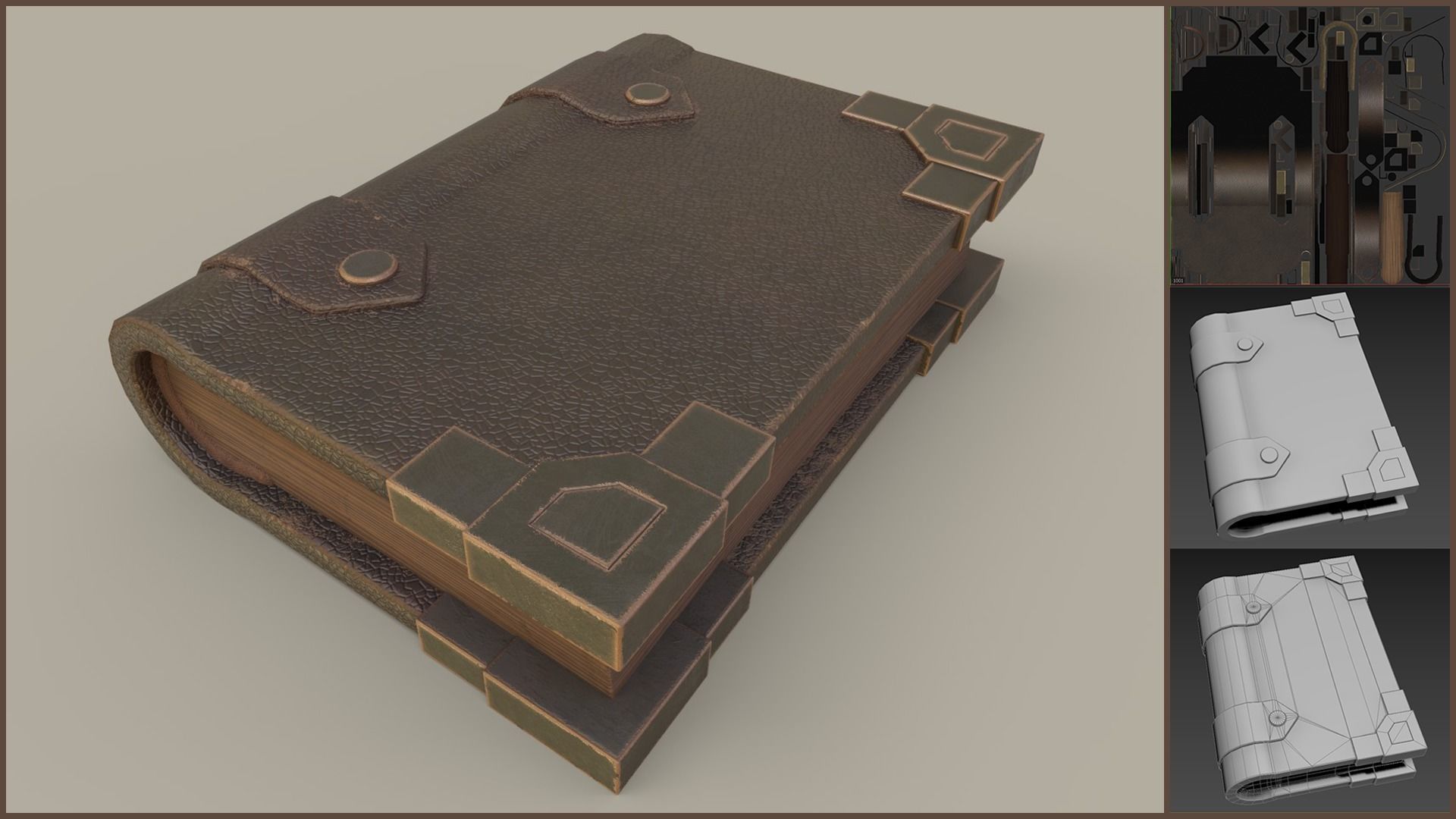 3D model Stylized Basic Green Spellbook VR / AR / low-poly | CGTrader