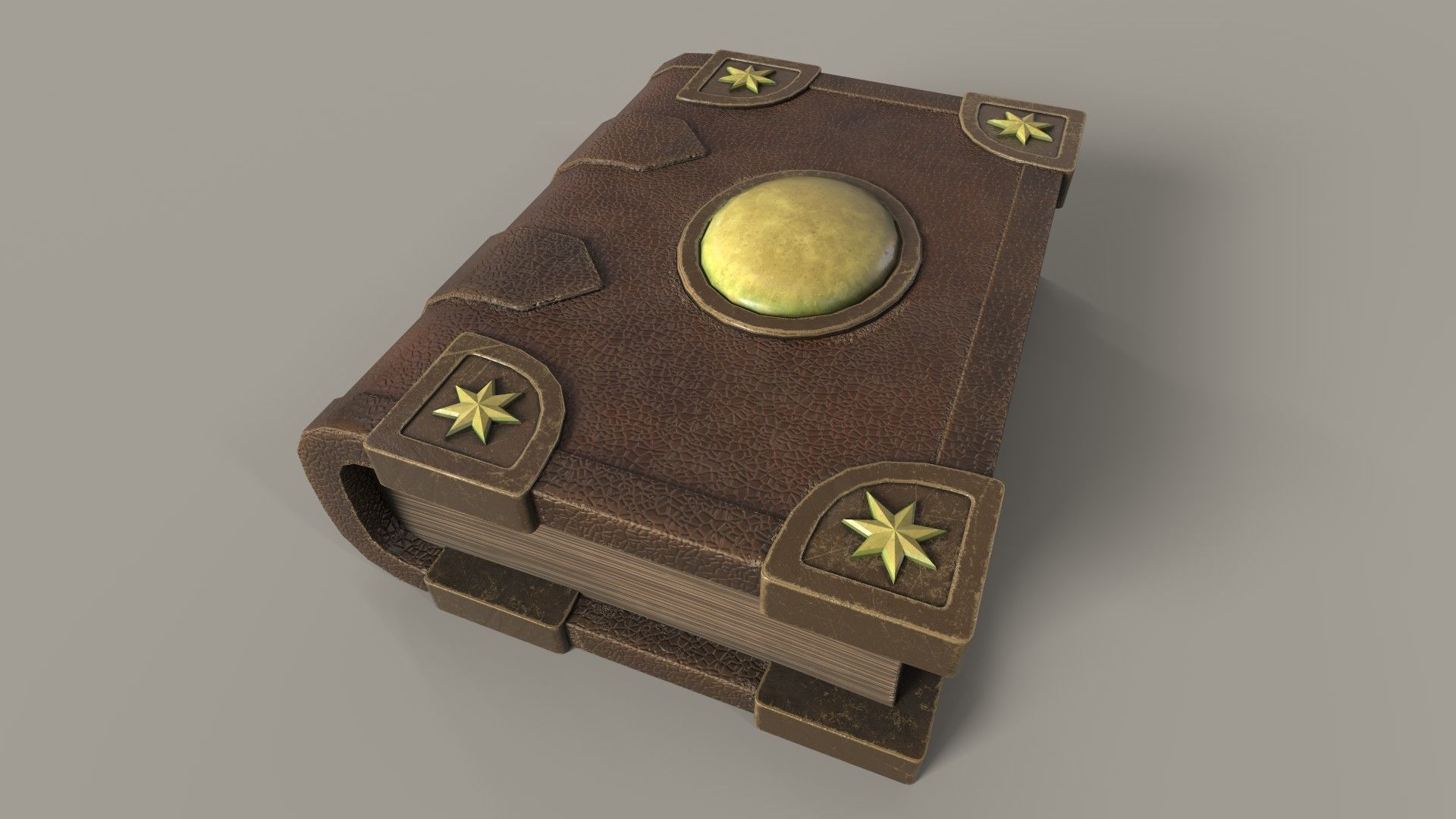 3D model Stylized Spellbook with Magic Crystal VR / AR / low-poly ...