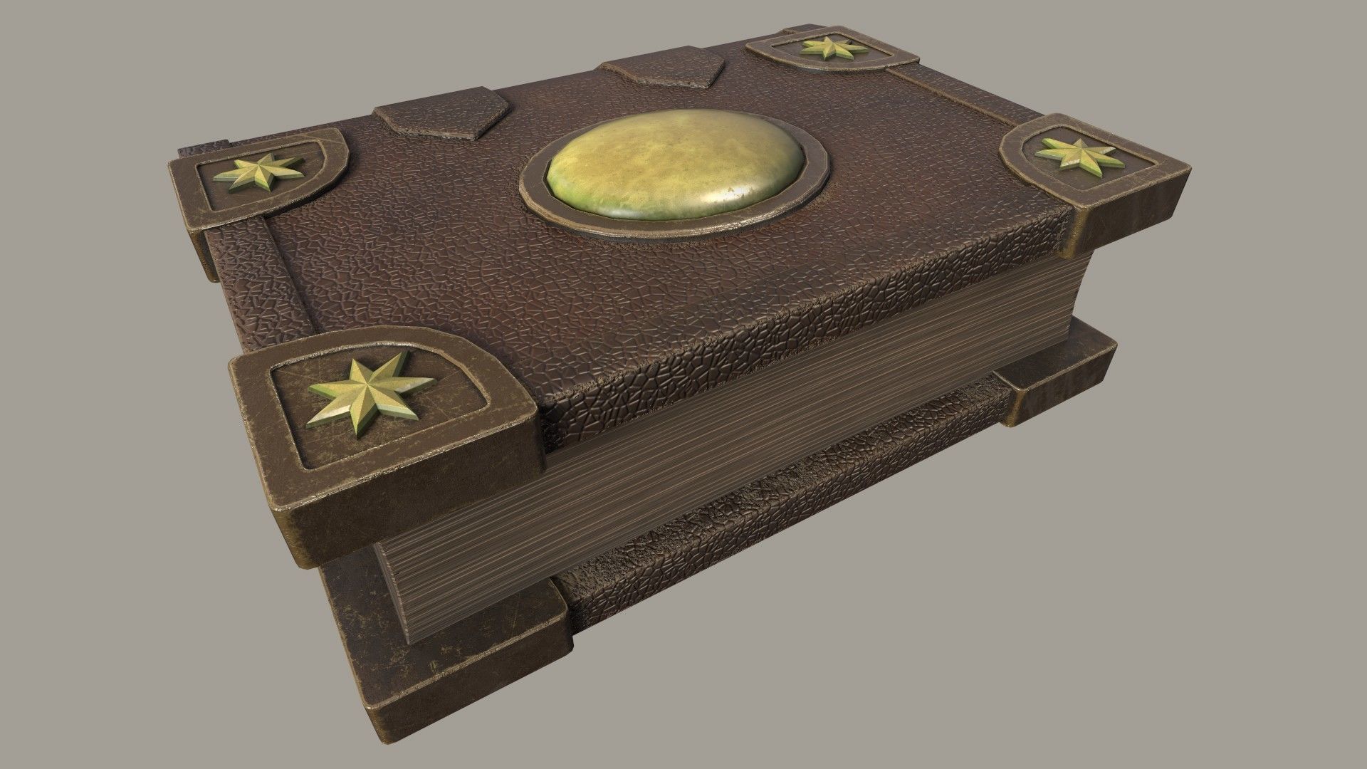 3D model Stylized Spellbook with Magic Crystal VR / AR / low-poly ...