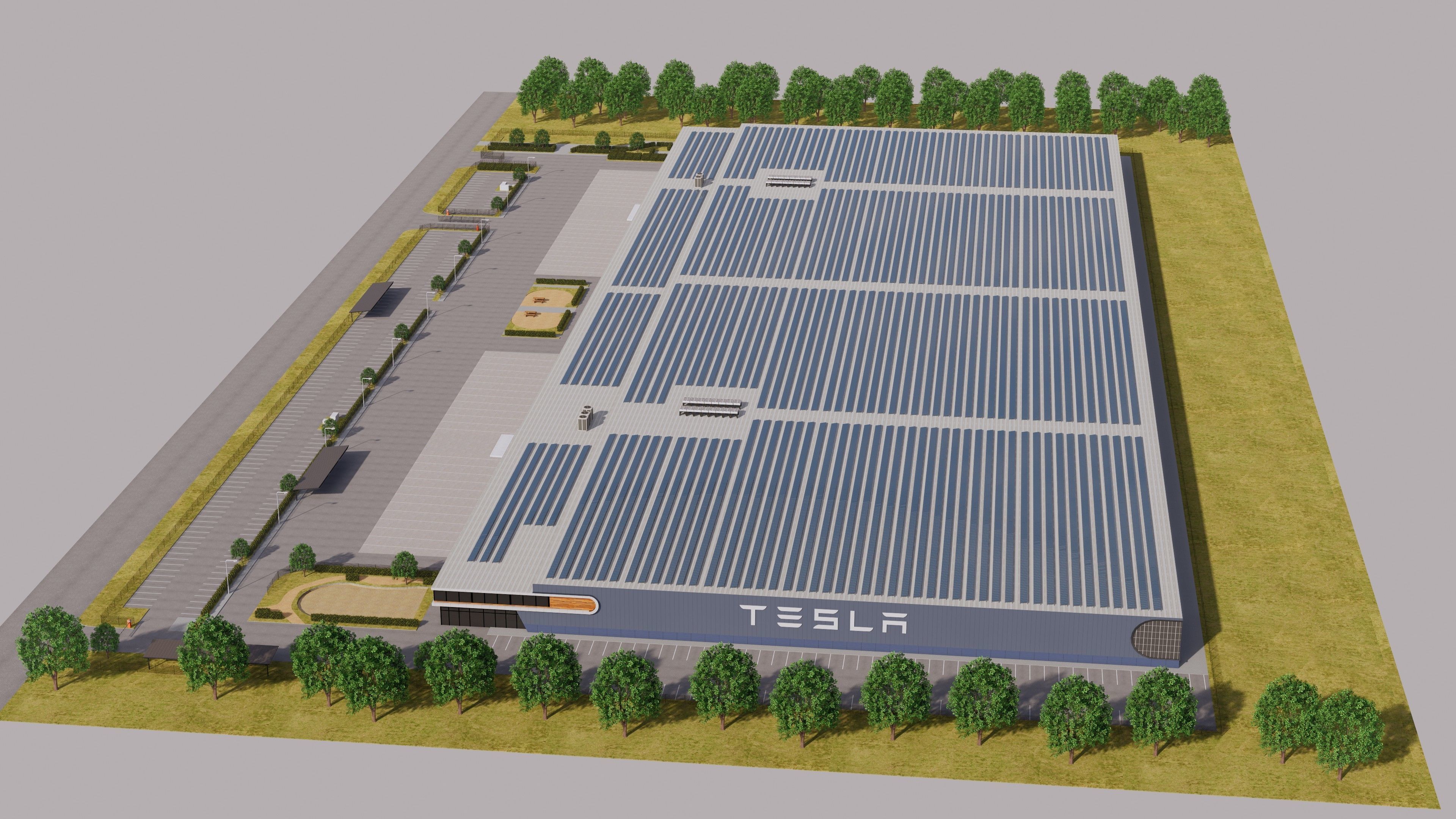 Tesla Giga Factory 3D model | CGTrader