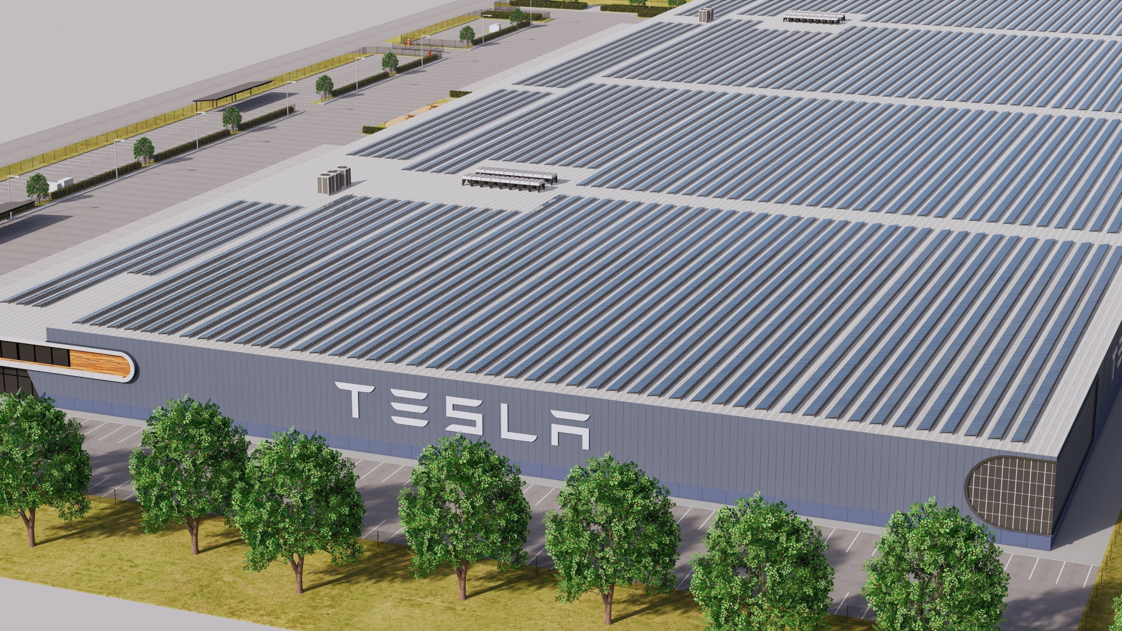 Tesla Giga Factory 3D model | CGTrader