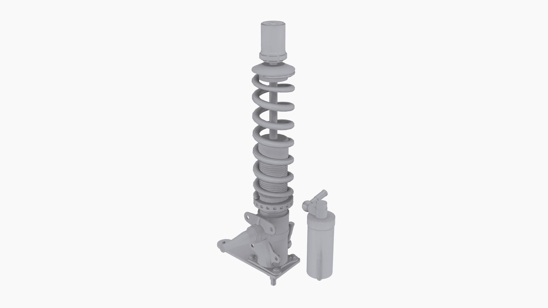 3D model Penske coilovers with HCD strut cup VR / AR / low-poly | CGTrader