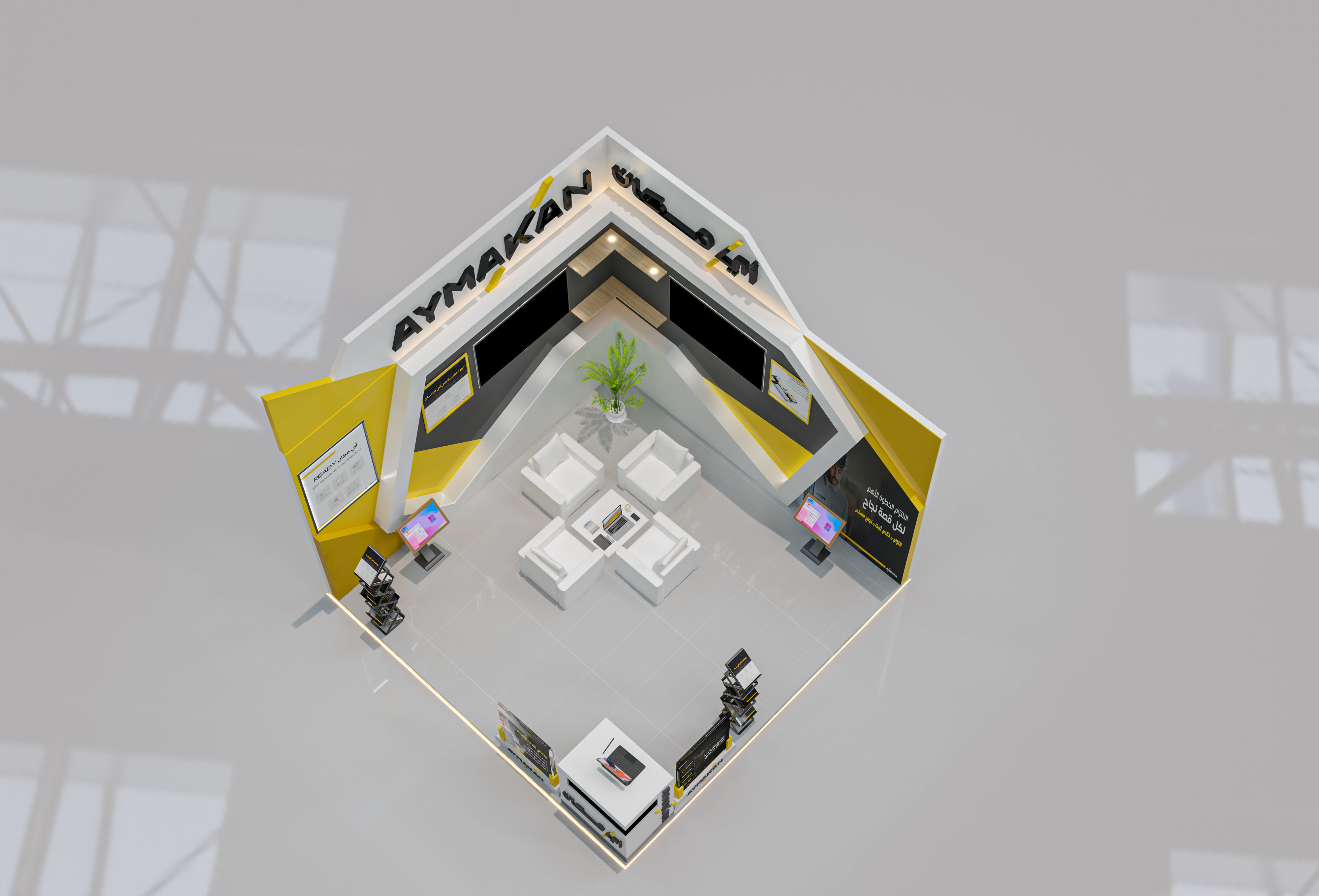 booth 4x4 3 side open 3D model | CGTrader