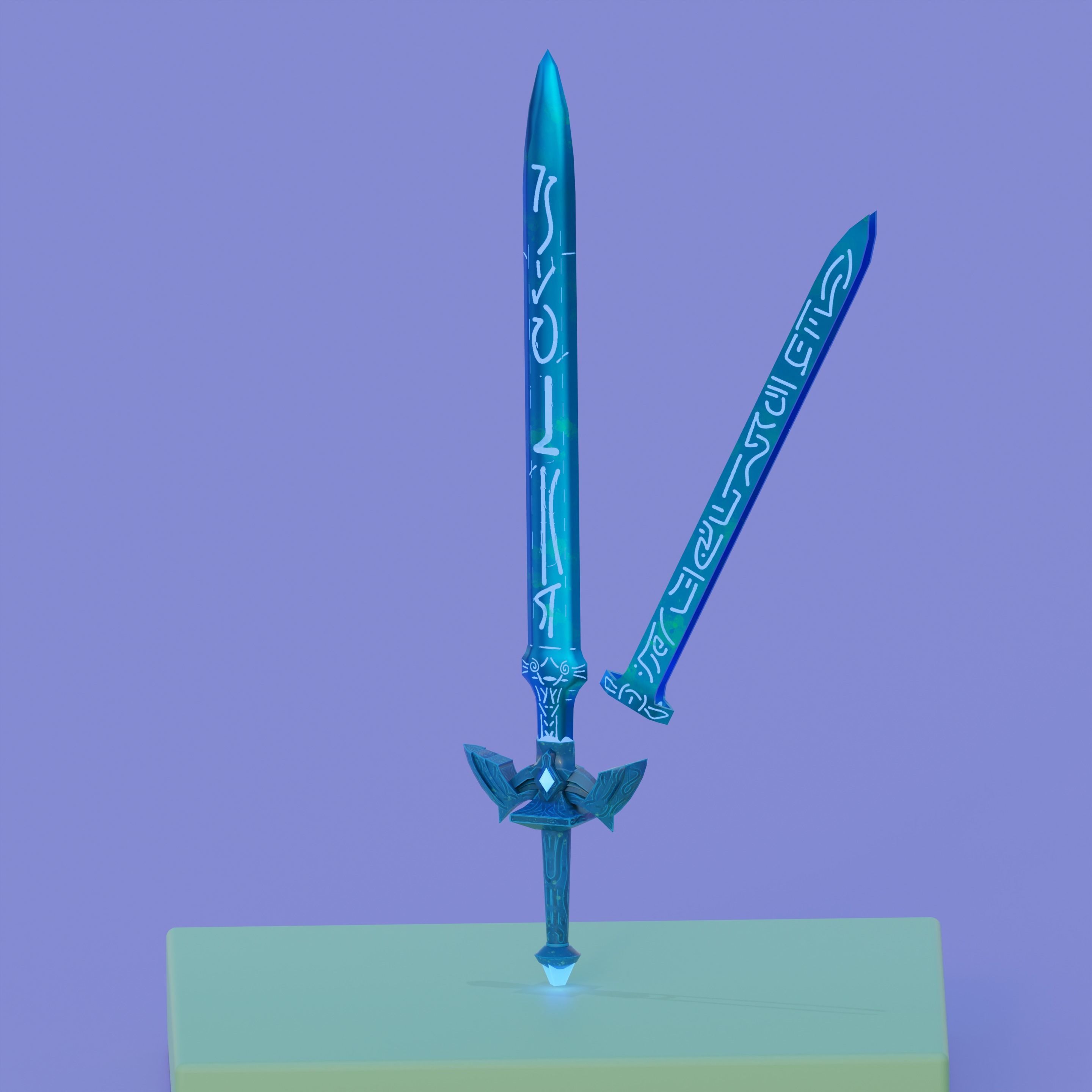 3D model Elemental Sword-Frozen Heart Diamond Sword VR / AR / low-poly ...