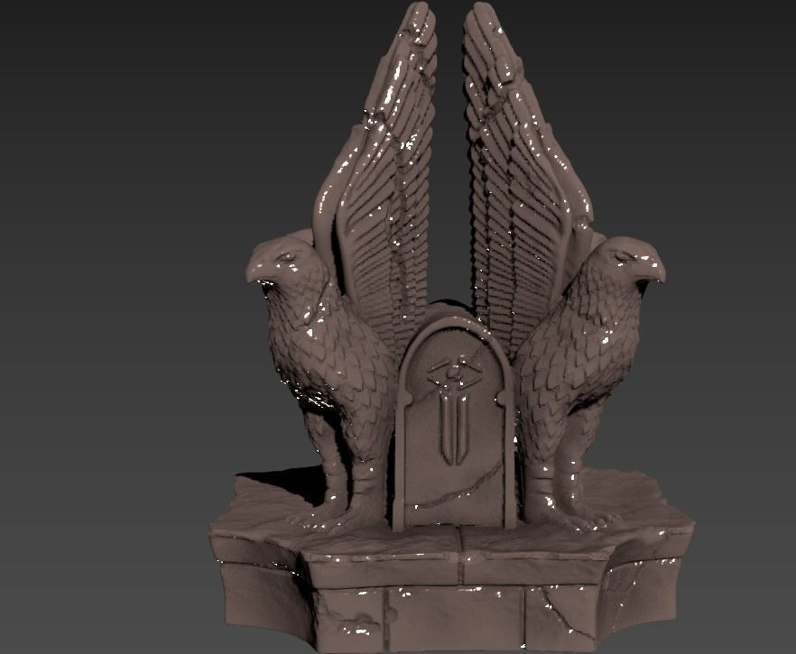 Ancient Hilltop Ruin Bird Statue 3D model 3D printable | CGTrader