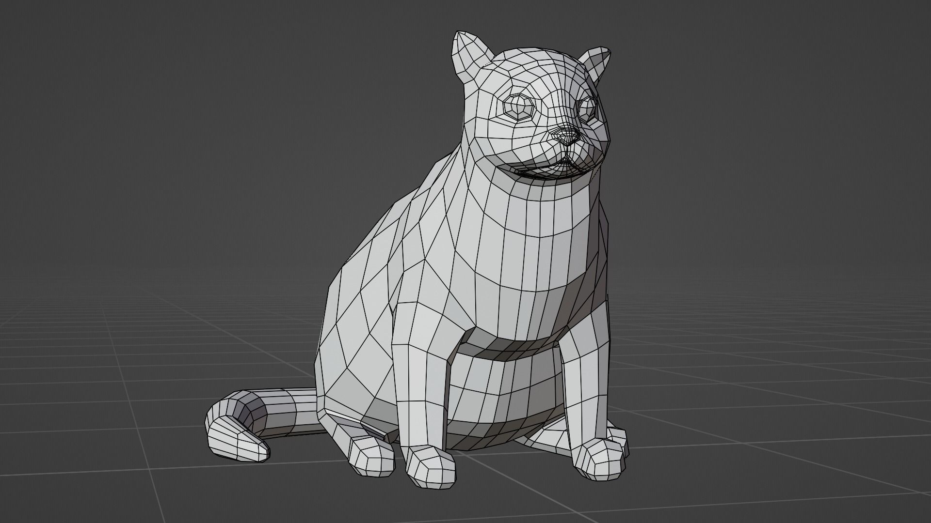 3D model Funny fat CAT Eric with tongue and fringe VR / AR / low-poly ...