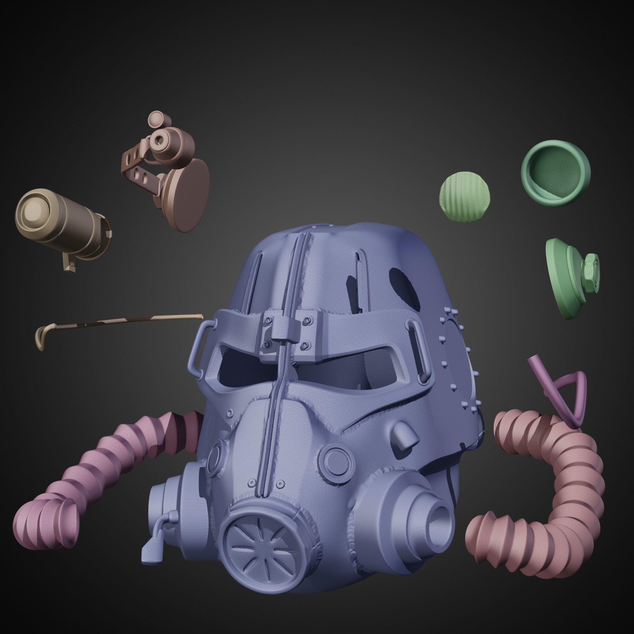 Fallout 4 T-45 Power Armor Helmet for Cosplay 3D model 3D printable ...